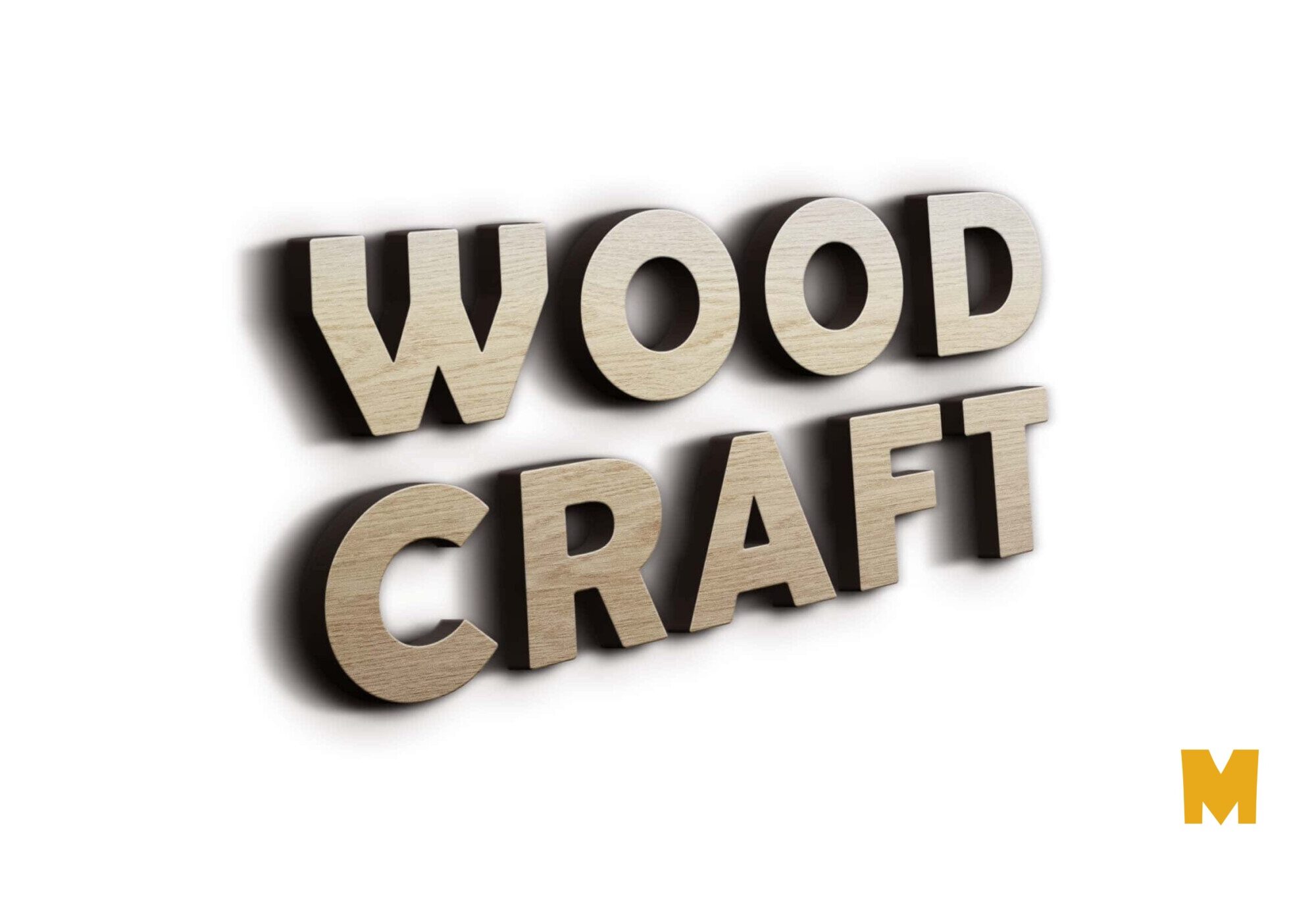 3D Wooden Logo MockUp