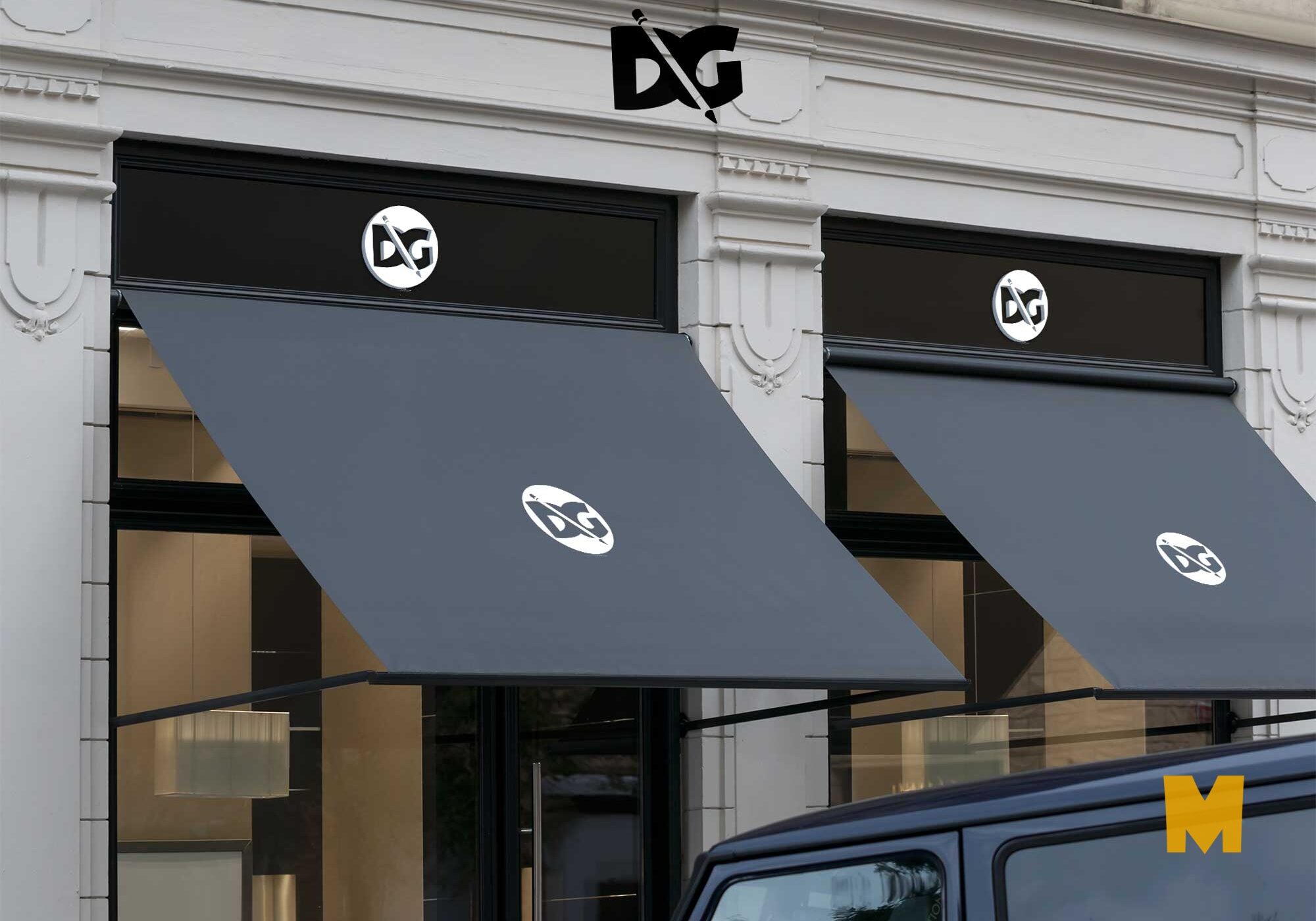 Free Shop Wall Logo Mockup