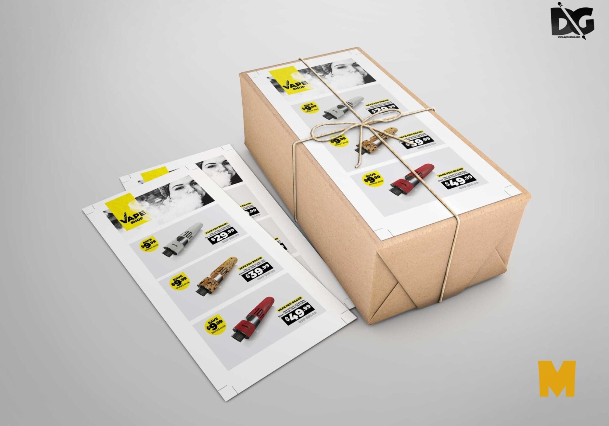 Free DL Flyer Parcel Mockup