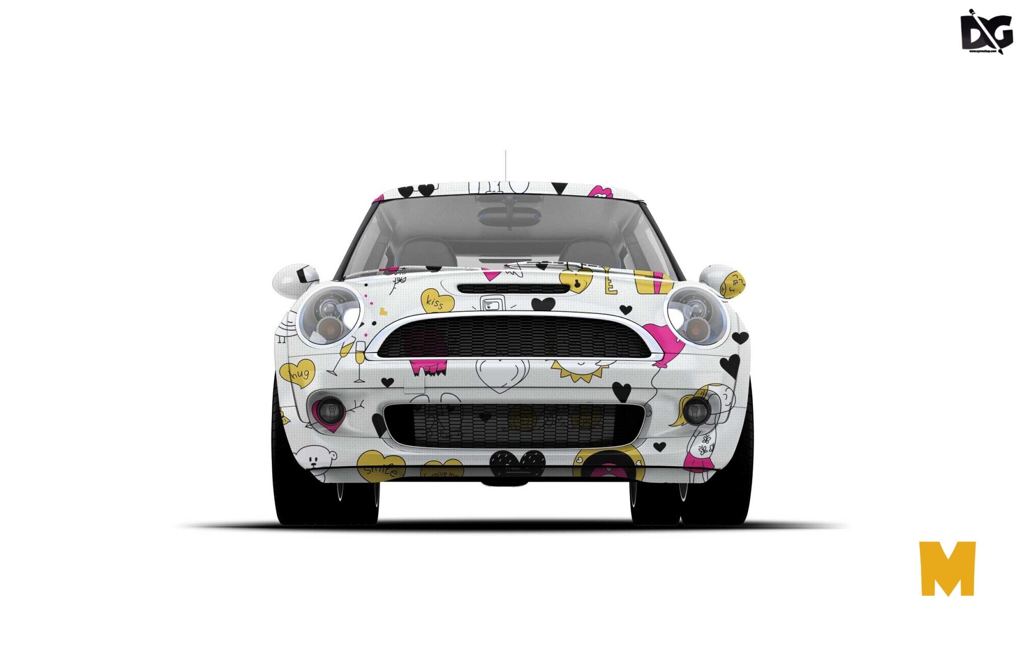 Free Mini Car Front Mockup