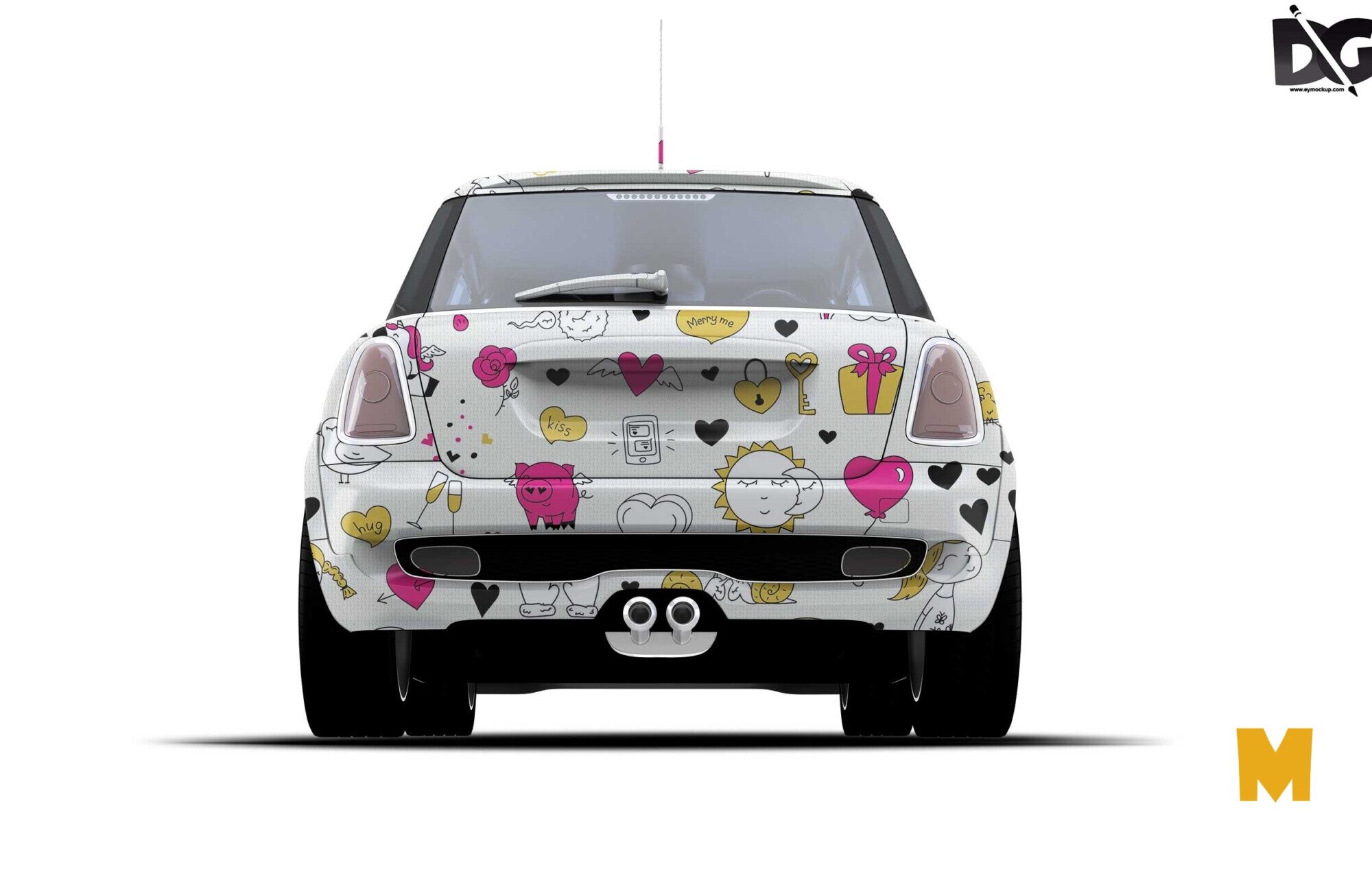 Back Side Car Wrap Mockup