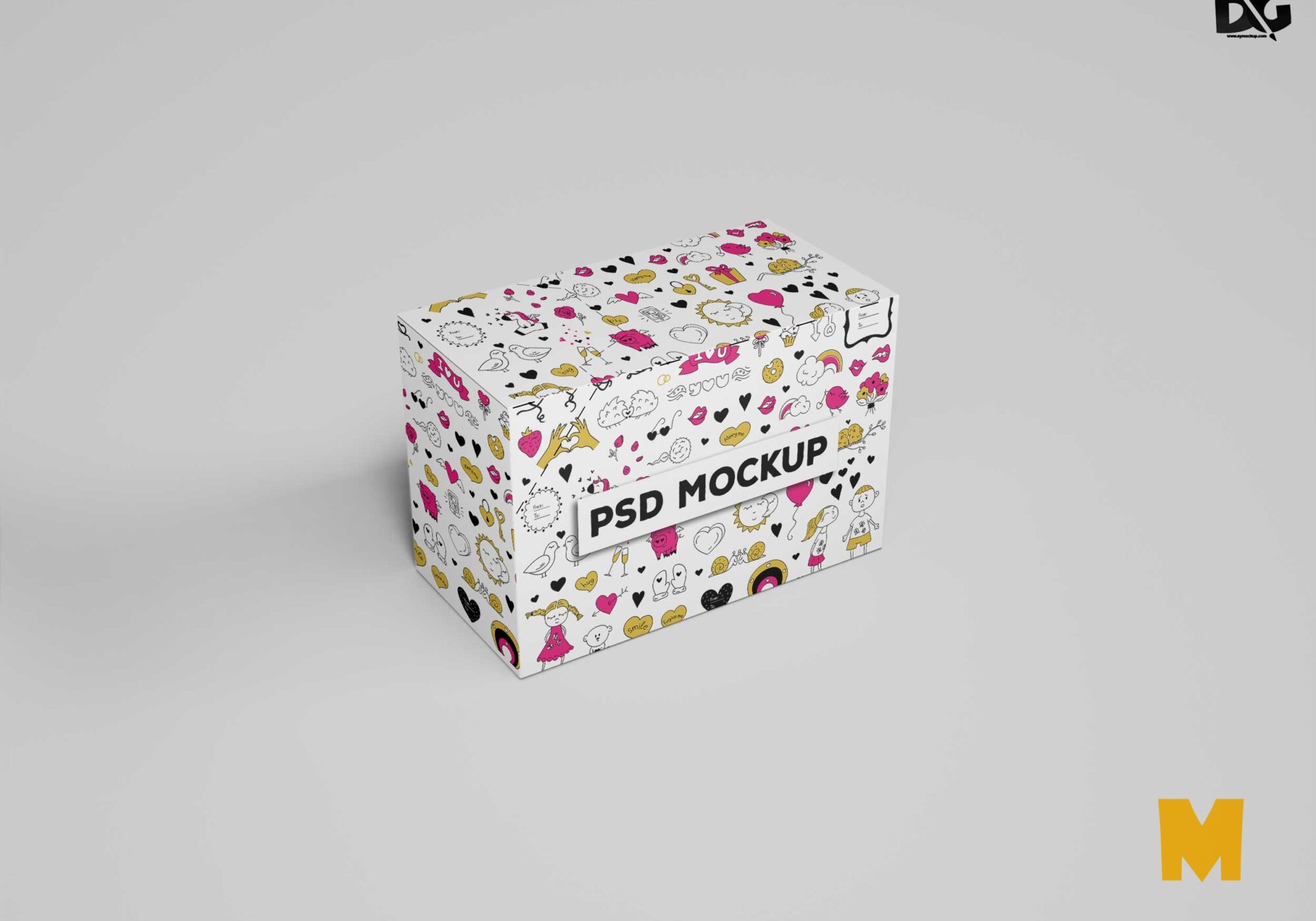 Free Square Shoe Box Mock-up Download