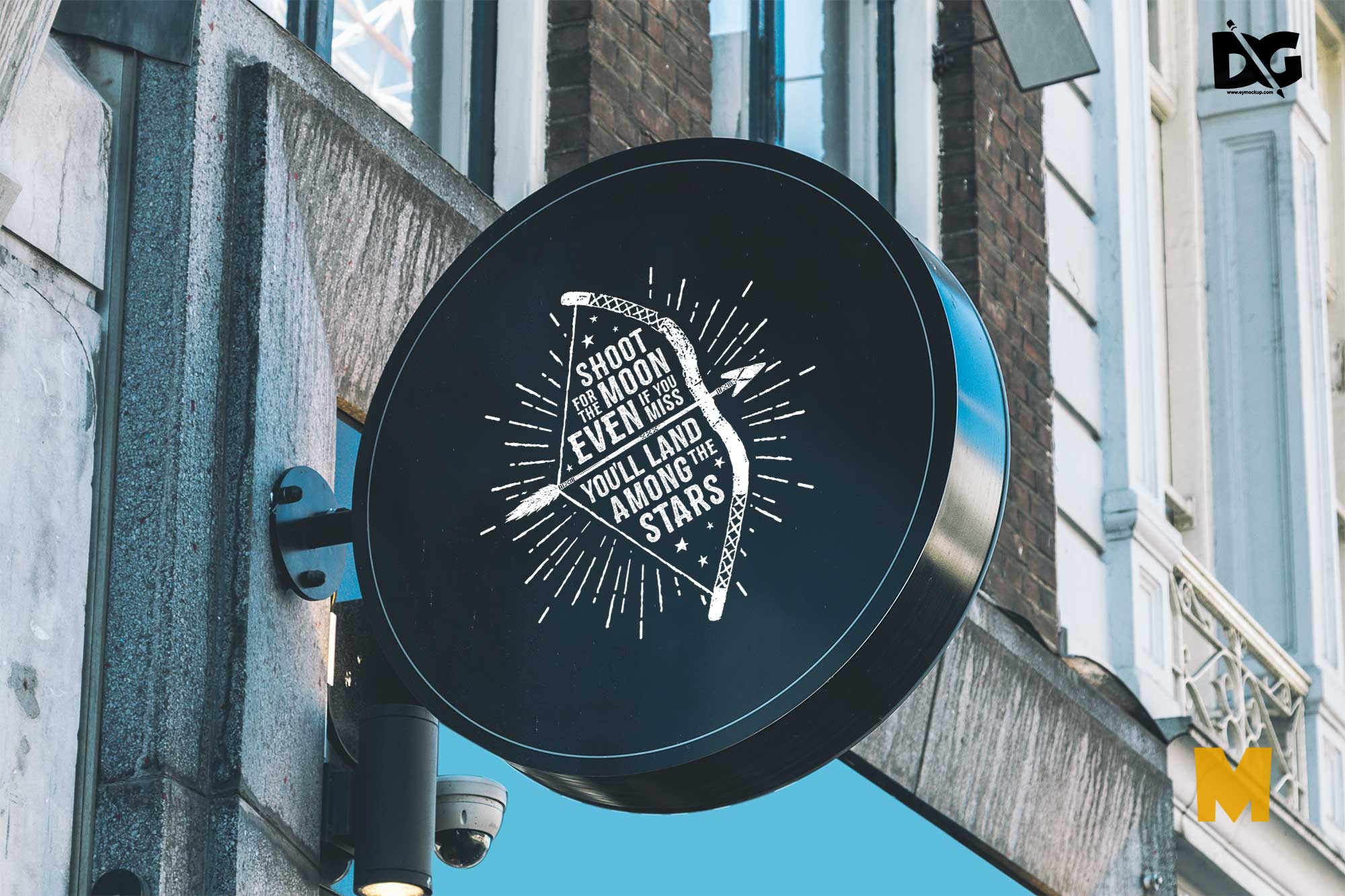 Circle Sign PSD Mockup for Designers