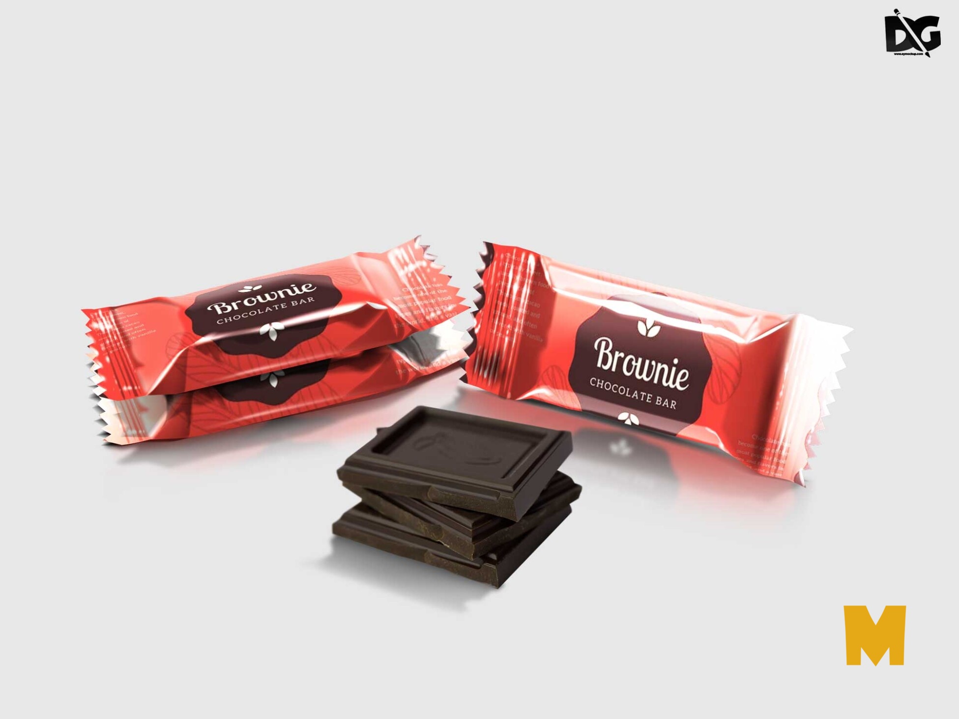 Free Small Chocolate Pouch Mockup