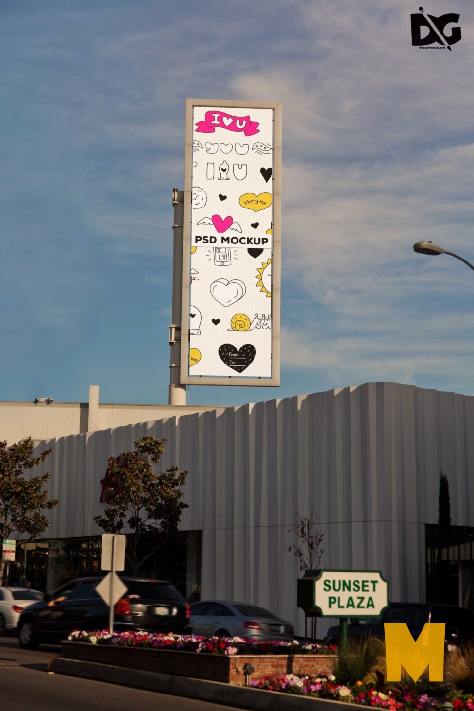 Free Vertical Billboard PSD Mockup