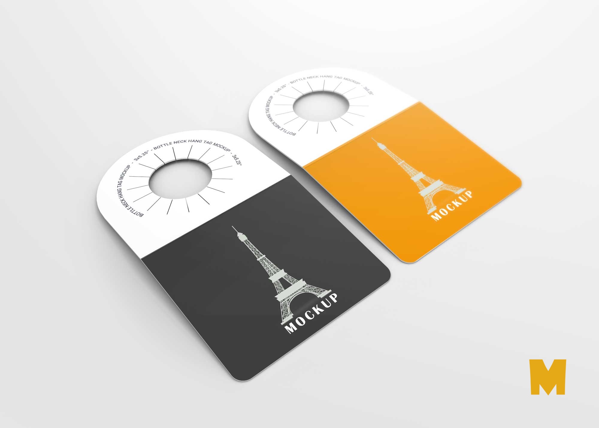 Free Flat Bottle Neck Label Mockup