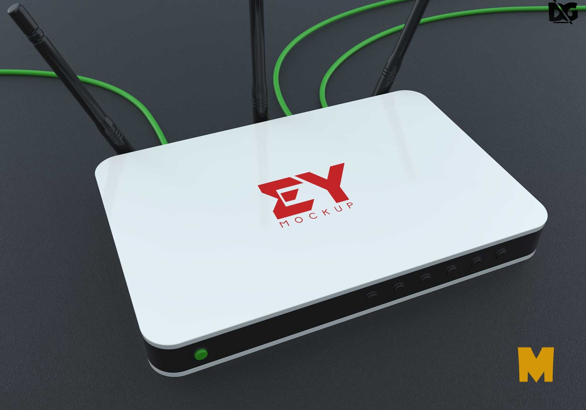 Wifi Router Logo Mockup