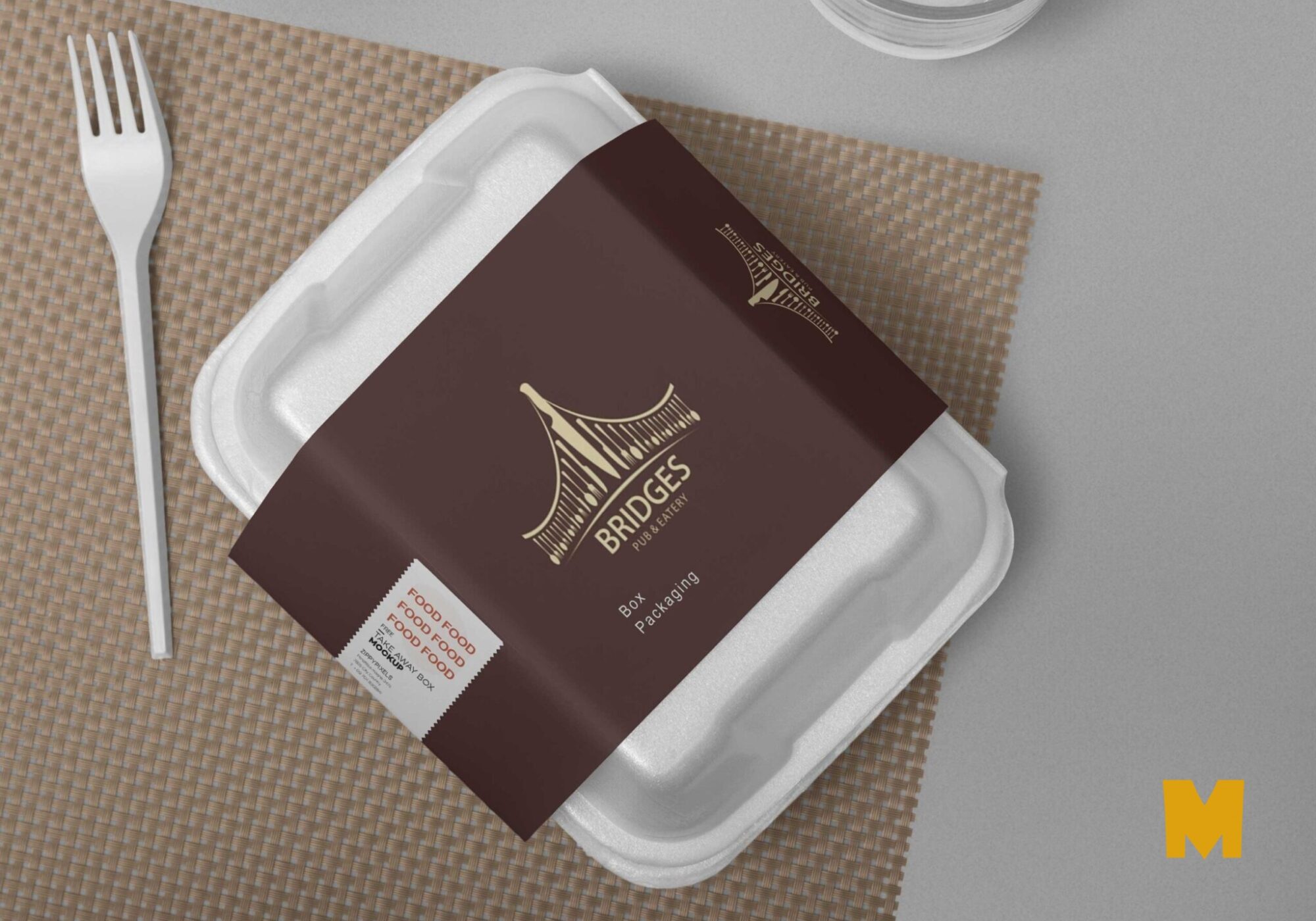 Free Pasta Box Label Design Mockup