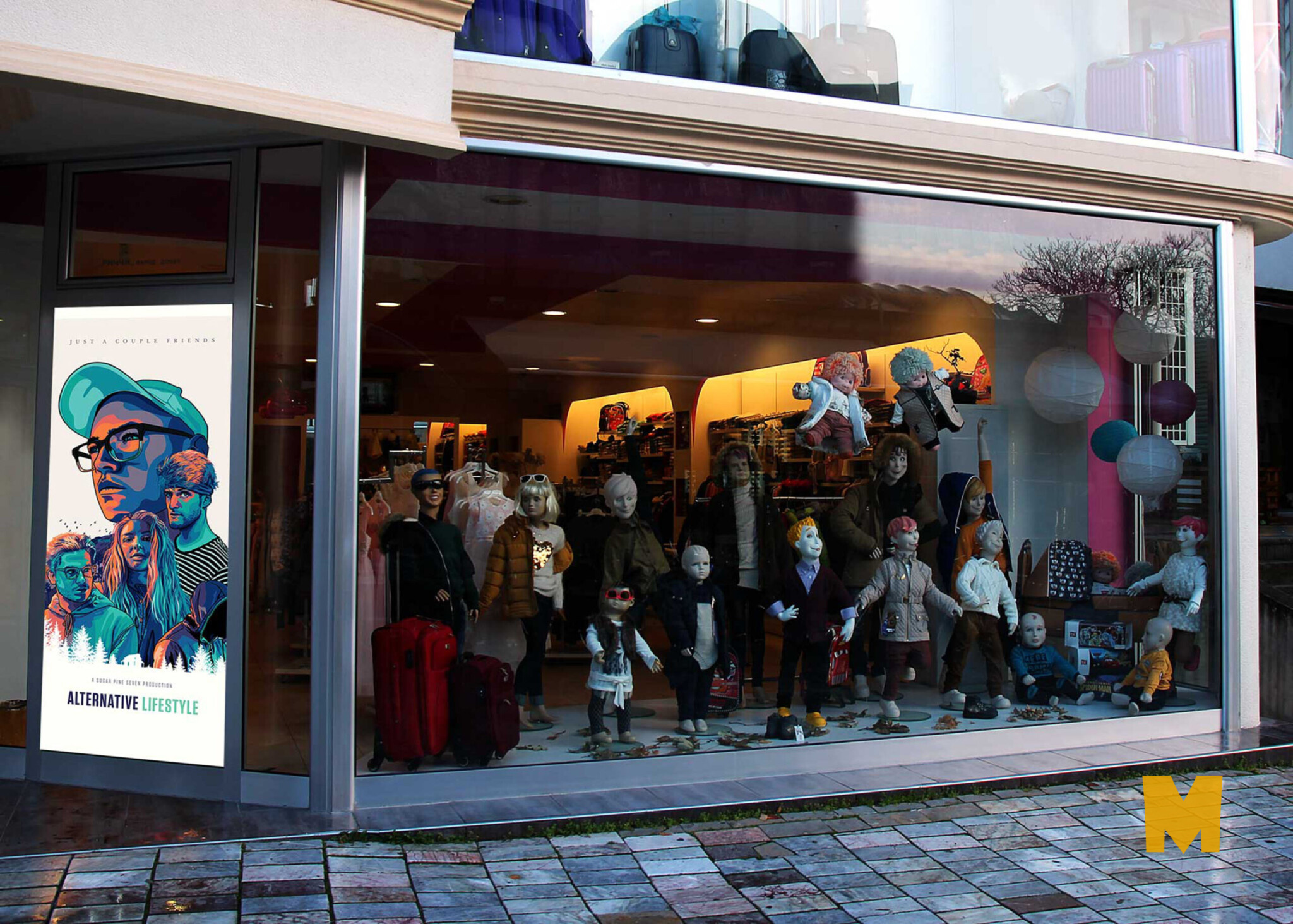 Free Toys Shop Sign Mockup