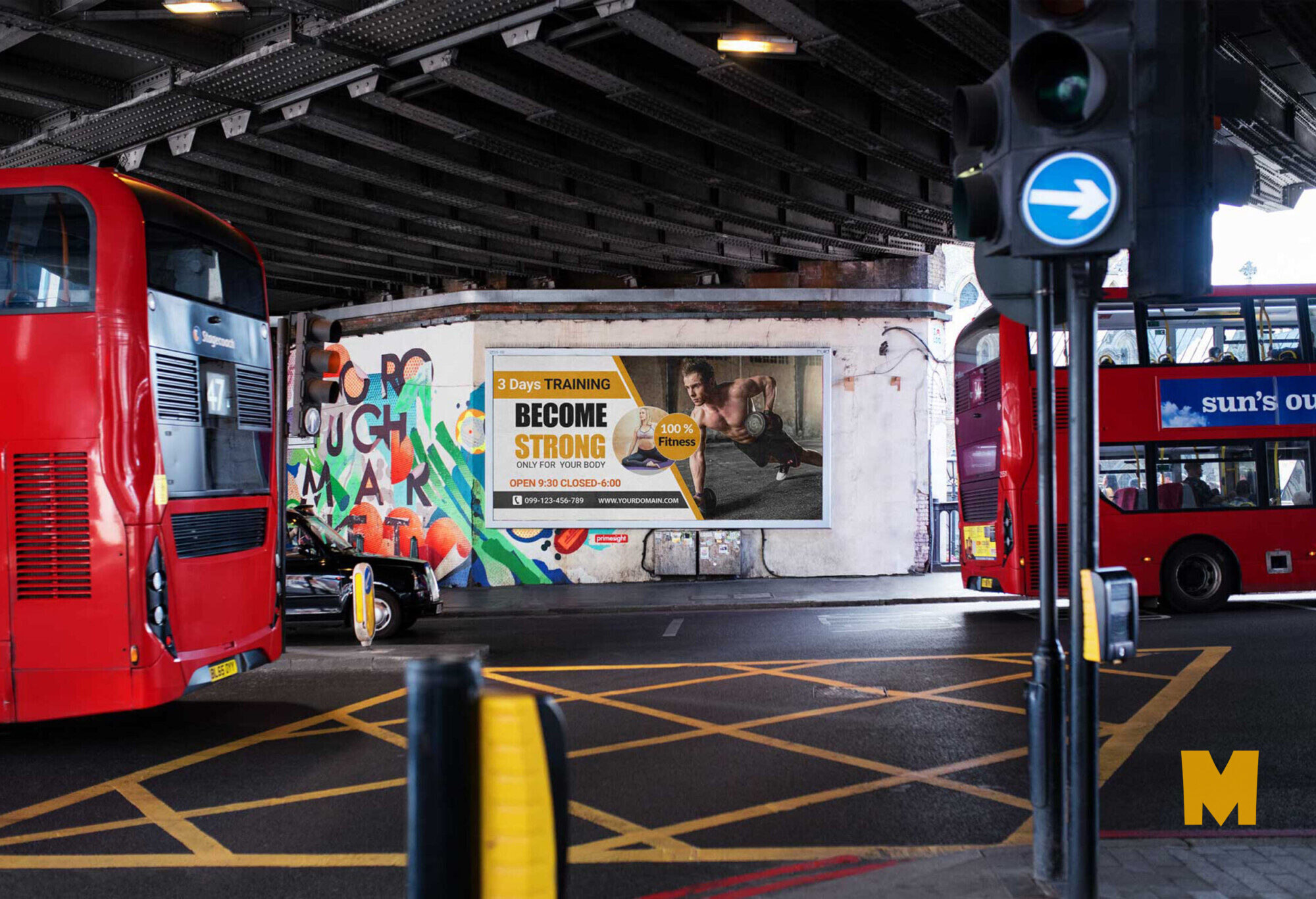 Under Bridge Billboard Mockup