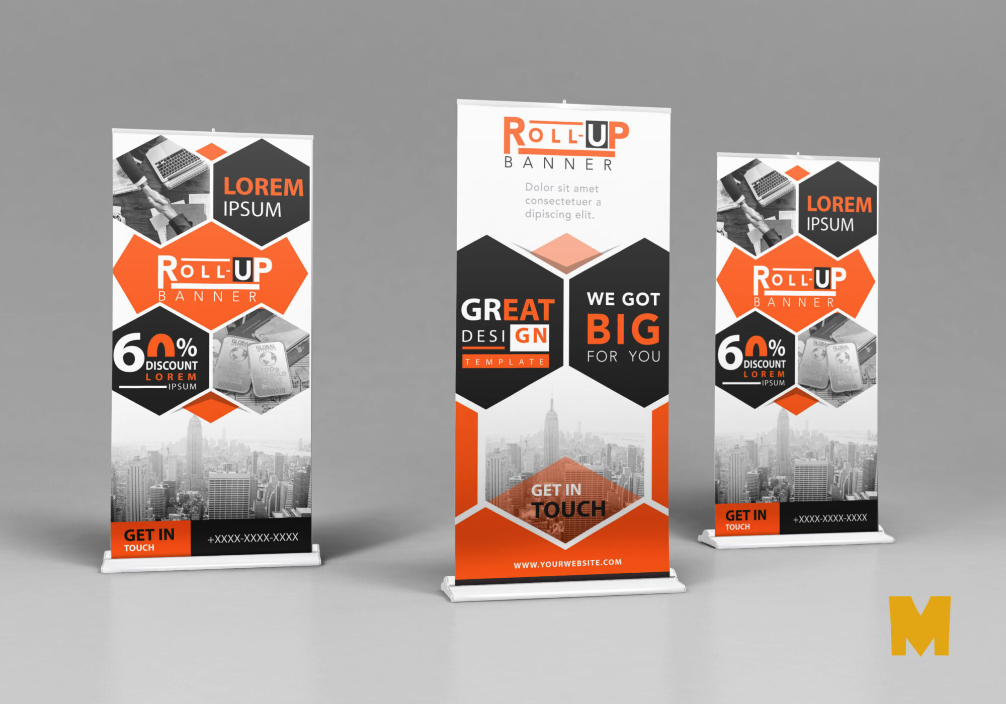 Free Stand Up Banner Mockup