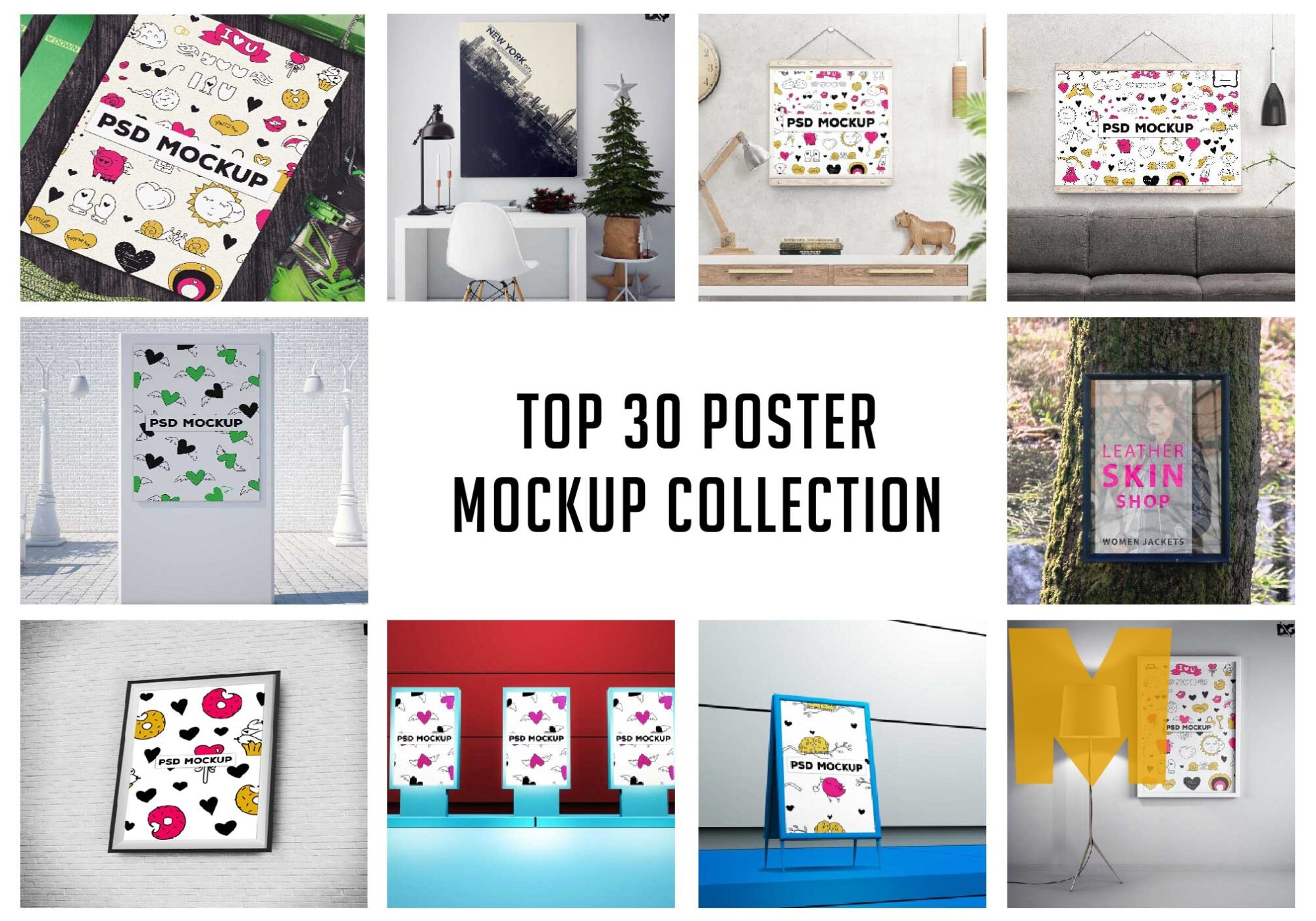 Top 30 Poster Mockup Collection