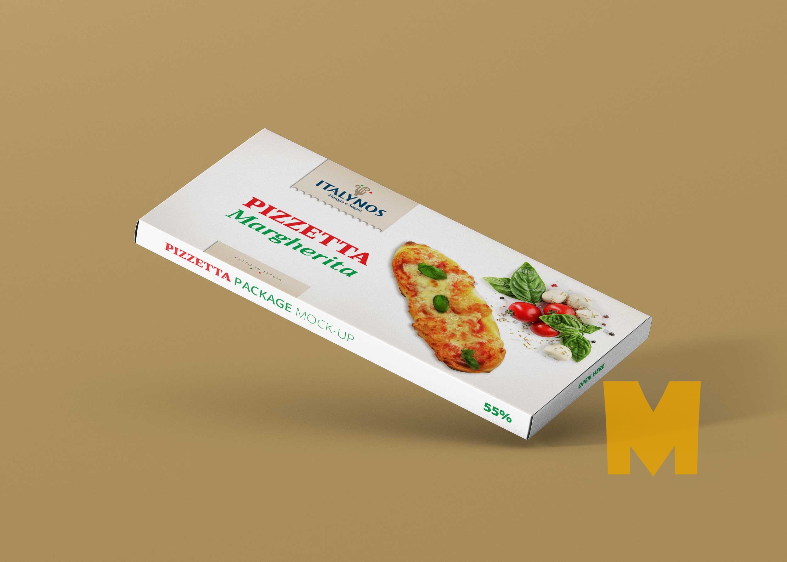 Free Pizzetta Packaging Box Mockup