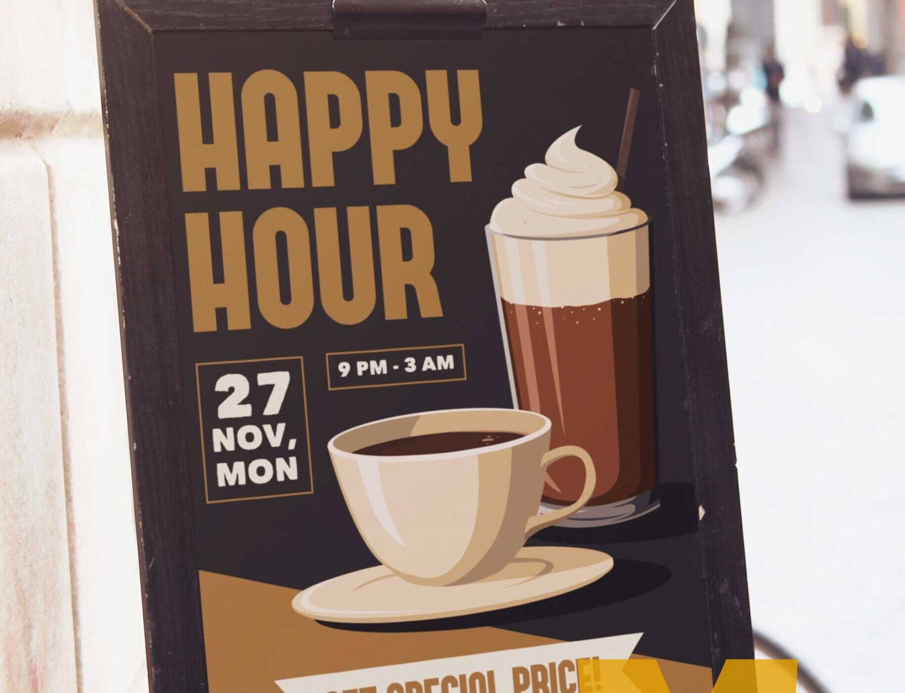 Cafe Poster Mockup for Creative Designs