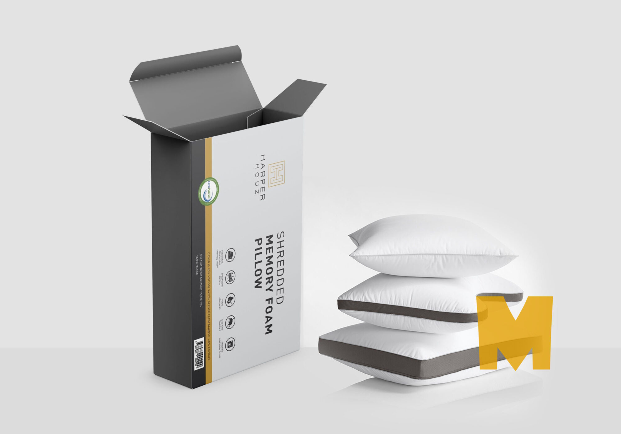 Downloadable Pillow Packaging Mockup Free