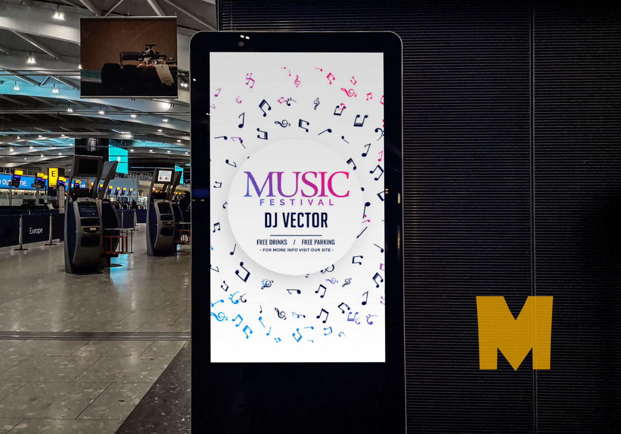 Download Free Ad Screen Board Mockup