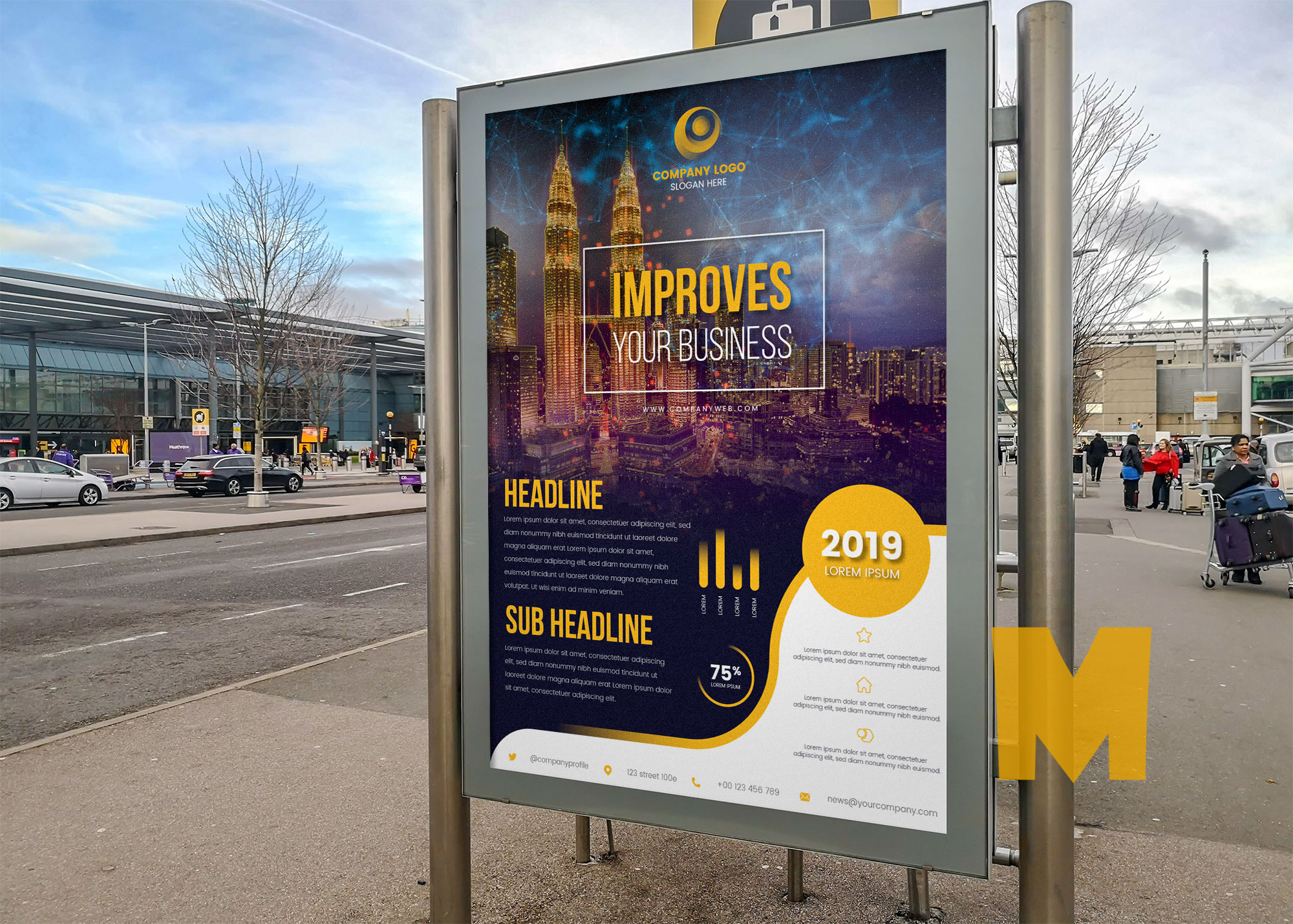 Free Digital Screen Banner Mockup Download