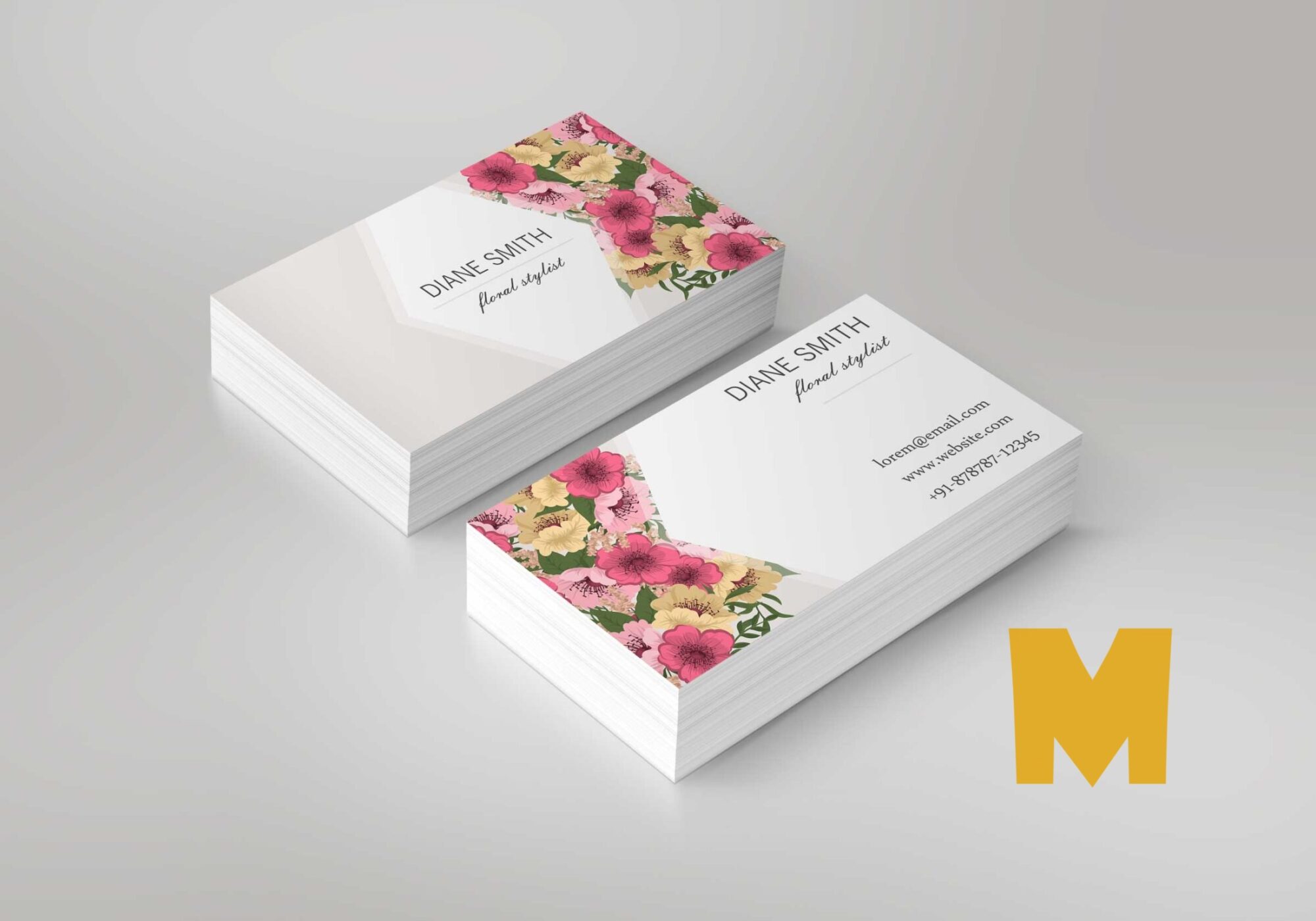 Download Free White Business Card Mockup