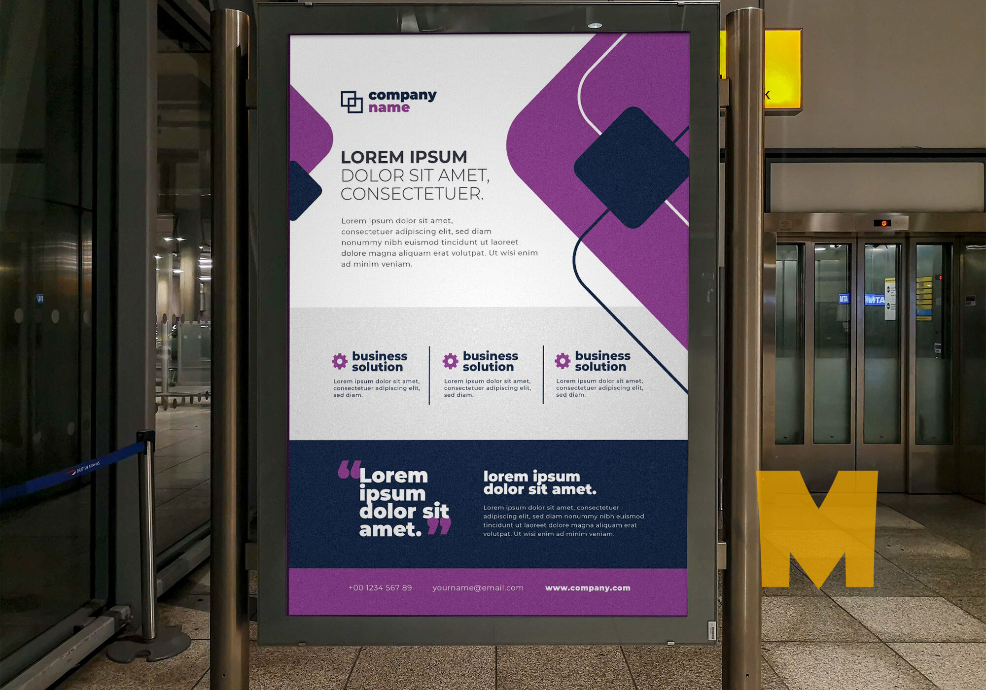 Free Office Gate Poster Mockup