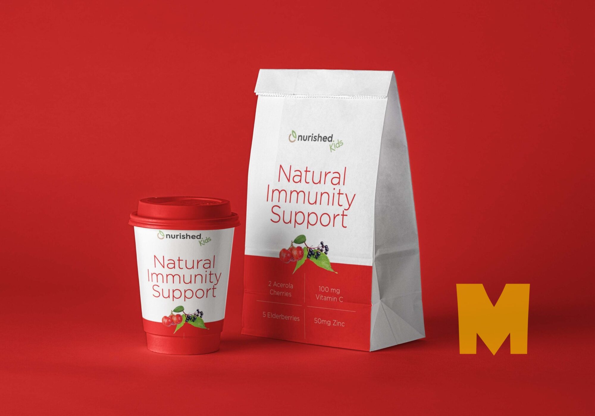 PSD Red Packaging Mockup