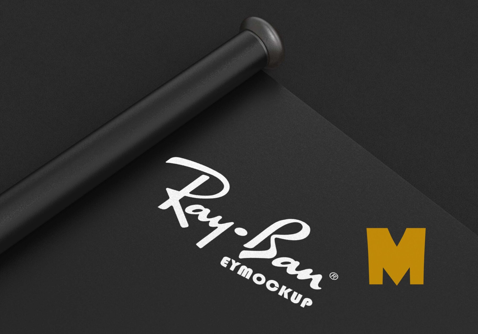 Free Paper Scroll Logo Mockup Download