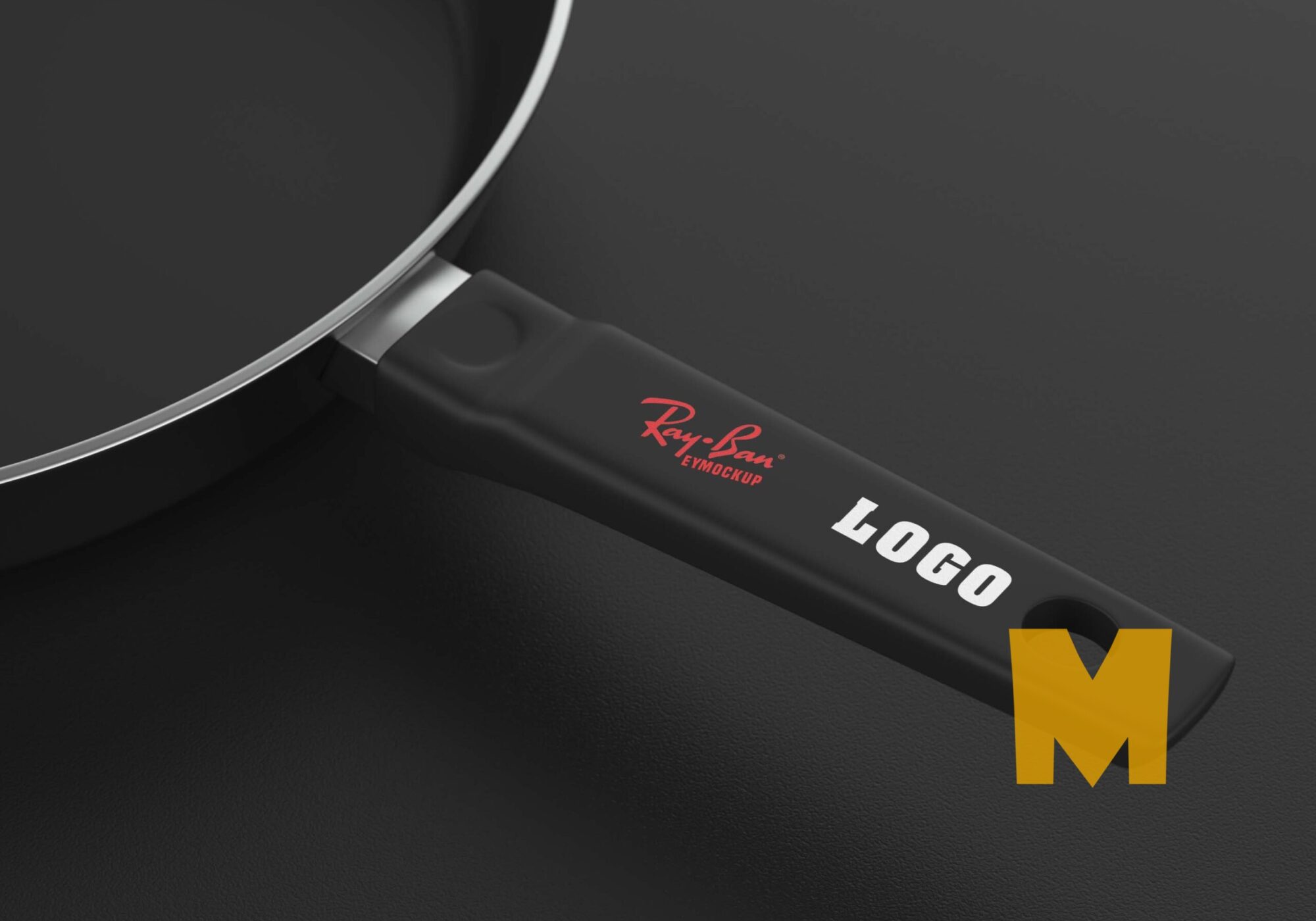 Free Cooking Pan Logo Mockup Download