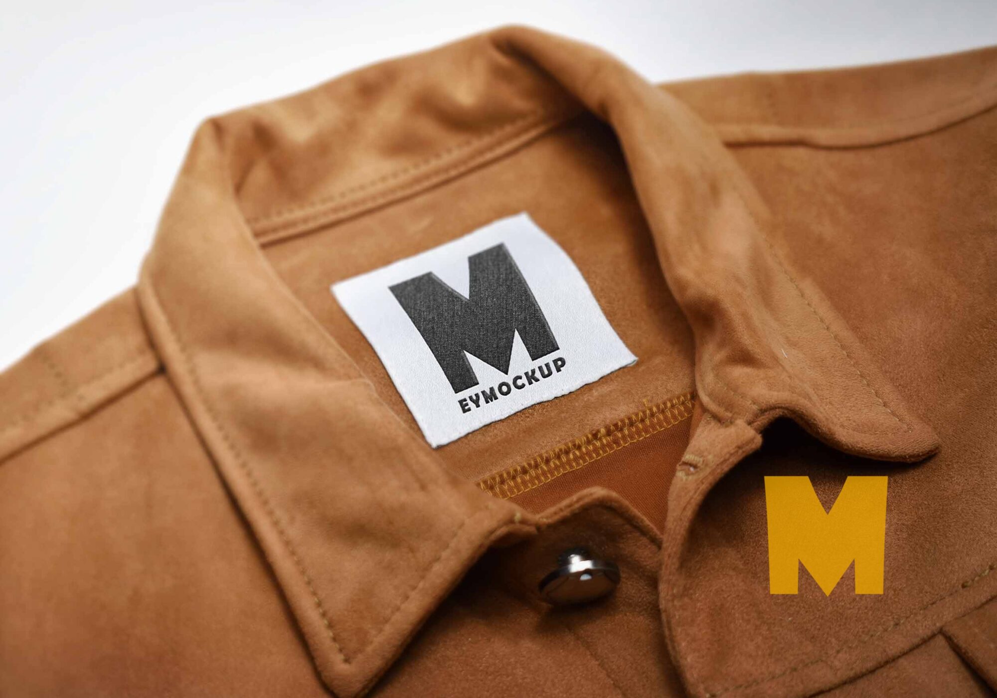 Stylish Jacket Neck Tag Mockup