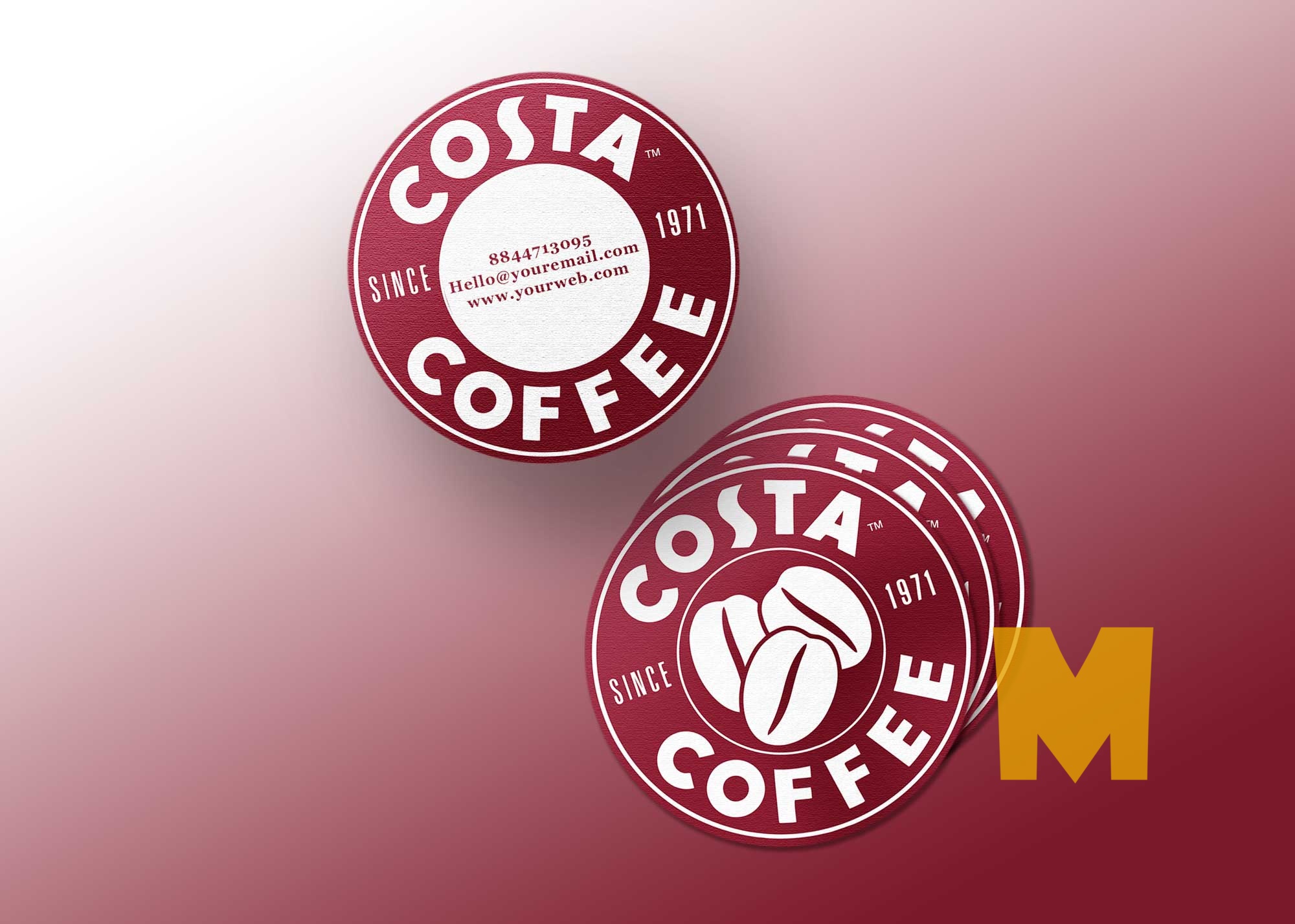 Free Circle Business Card Mock-up