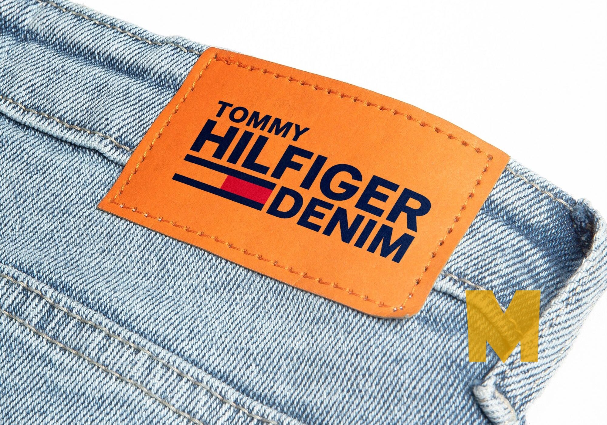 Free Jeans Brand Tag Mockup