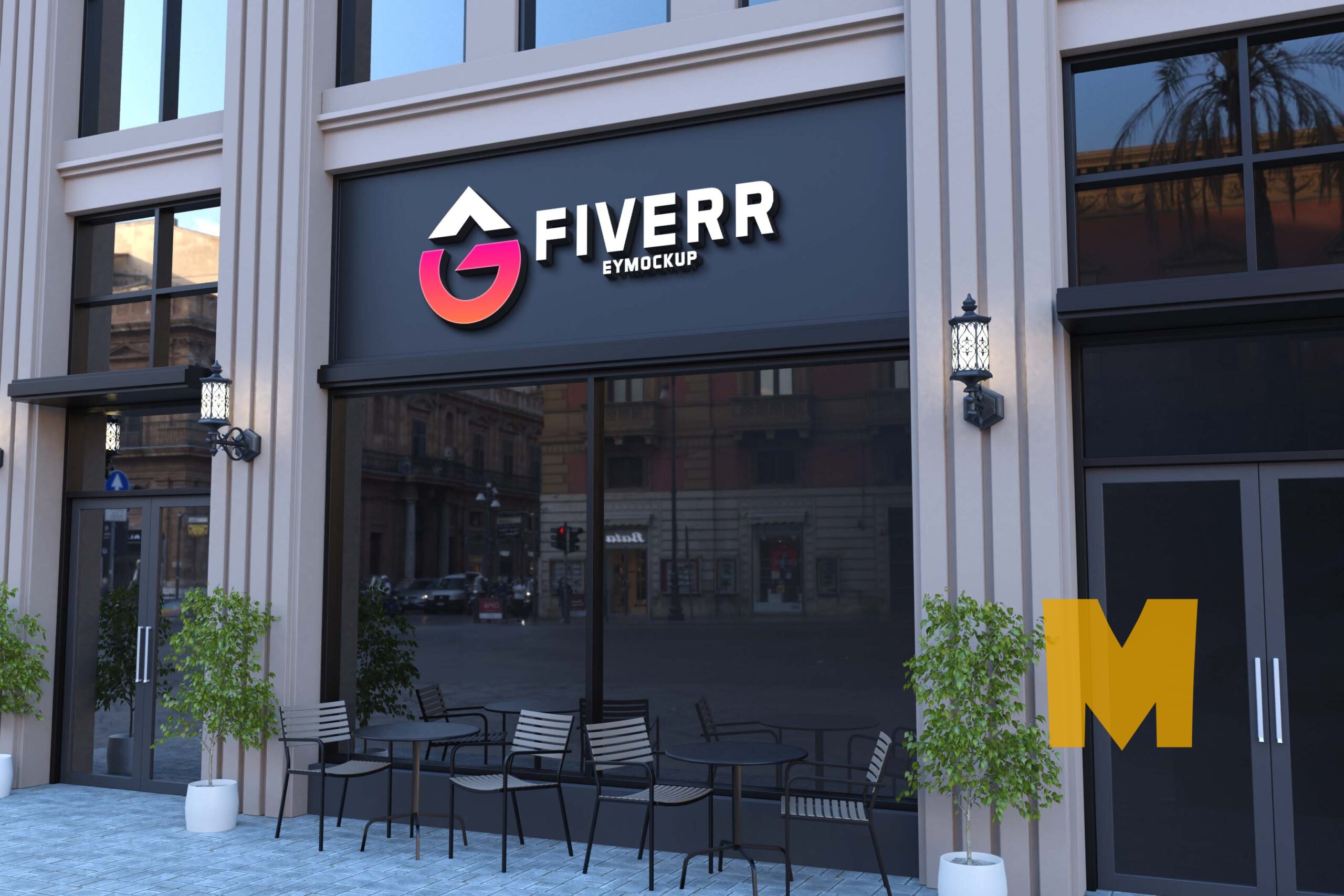 Restaurant mockup PSD download