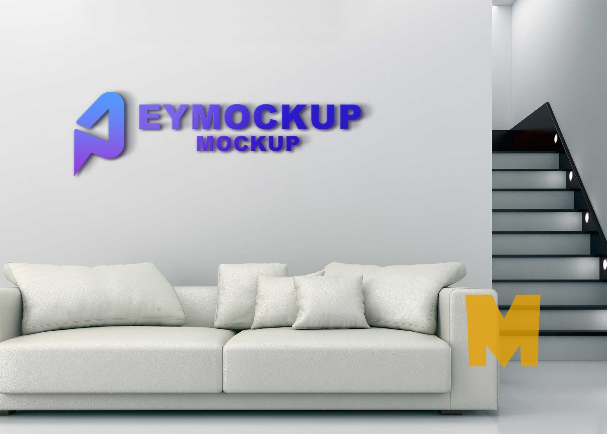Download Room 3D Logo Mockup Free