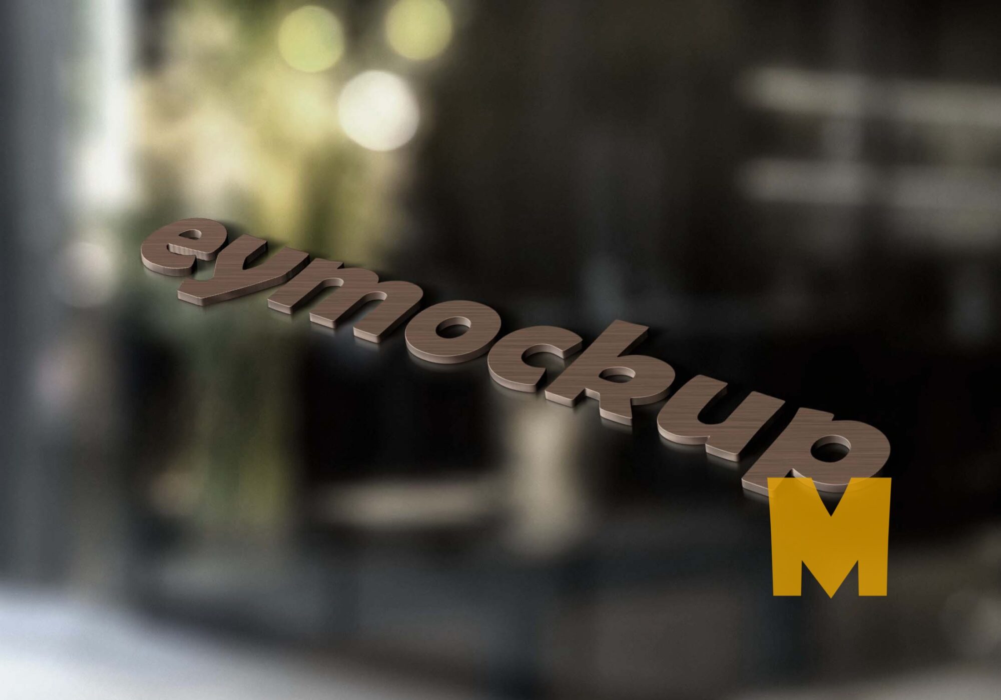 Download Free 3D Copper Logo Mockup