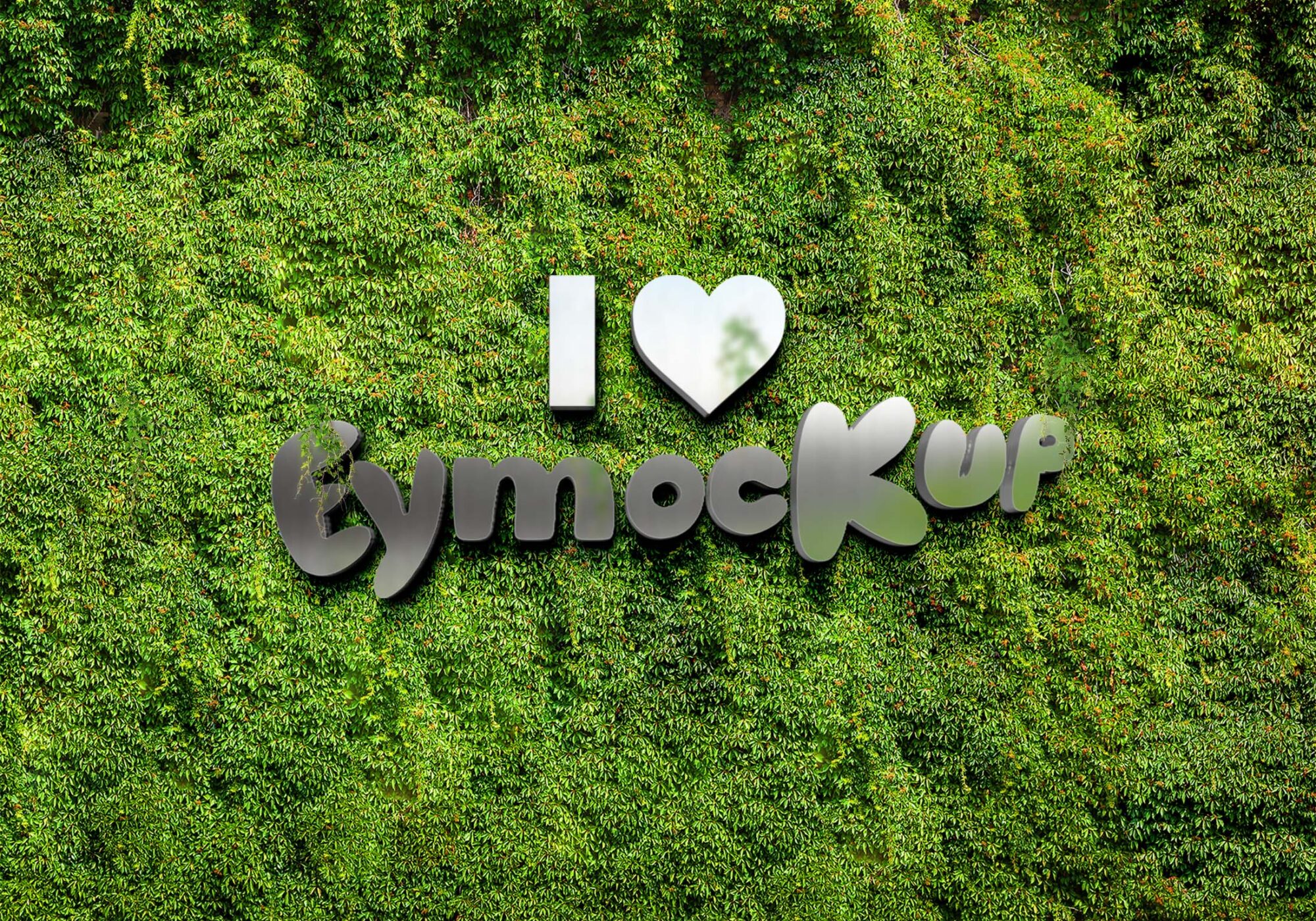 Free 3D Grass Logo Mockup