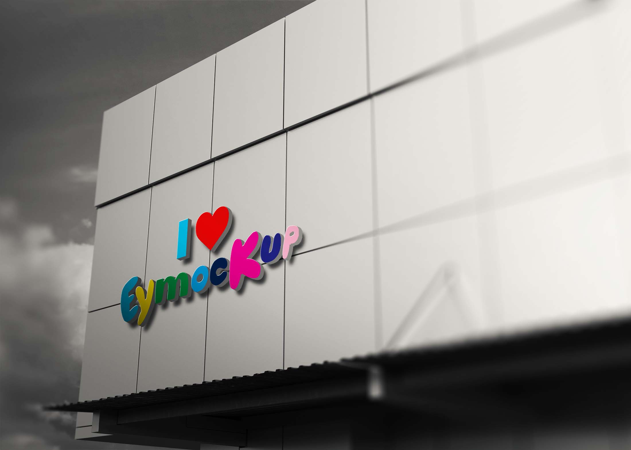 Free Building Wall Logo Mockup