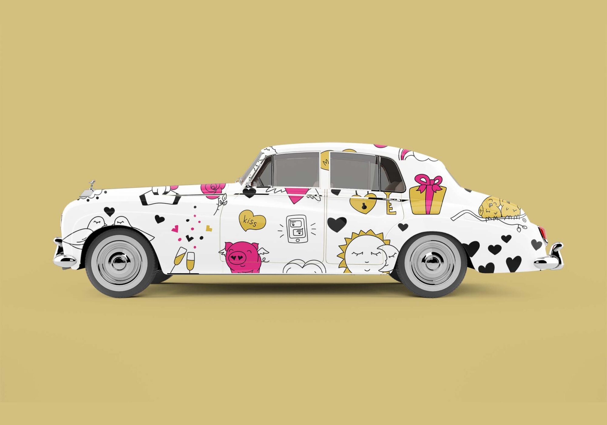 Download Free Car Sticker Mockup