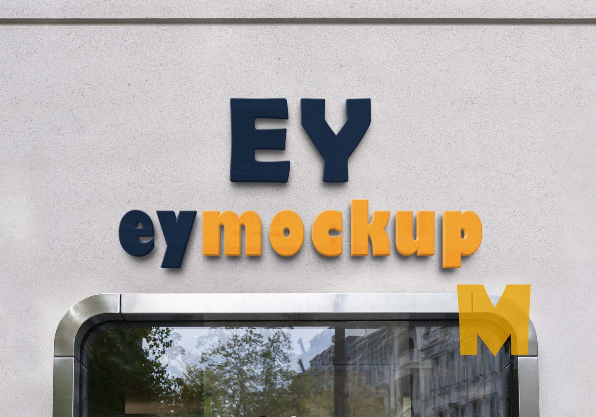 Free Company Facade Sign Mockup