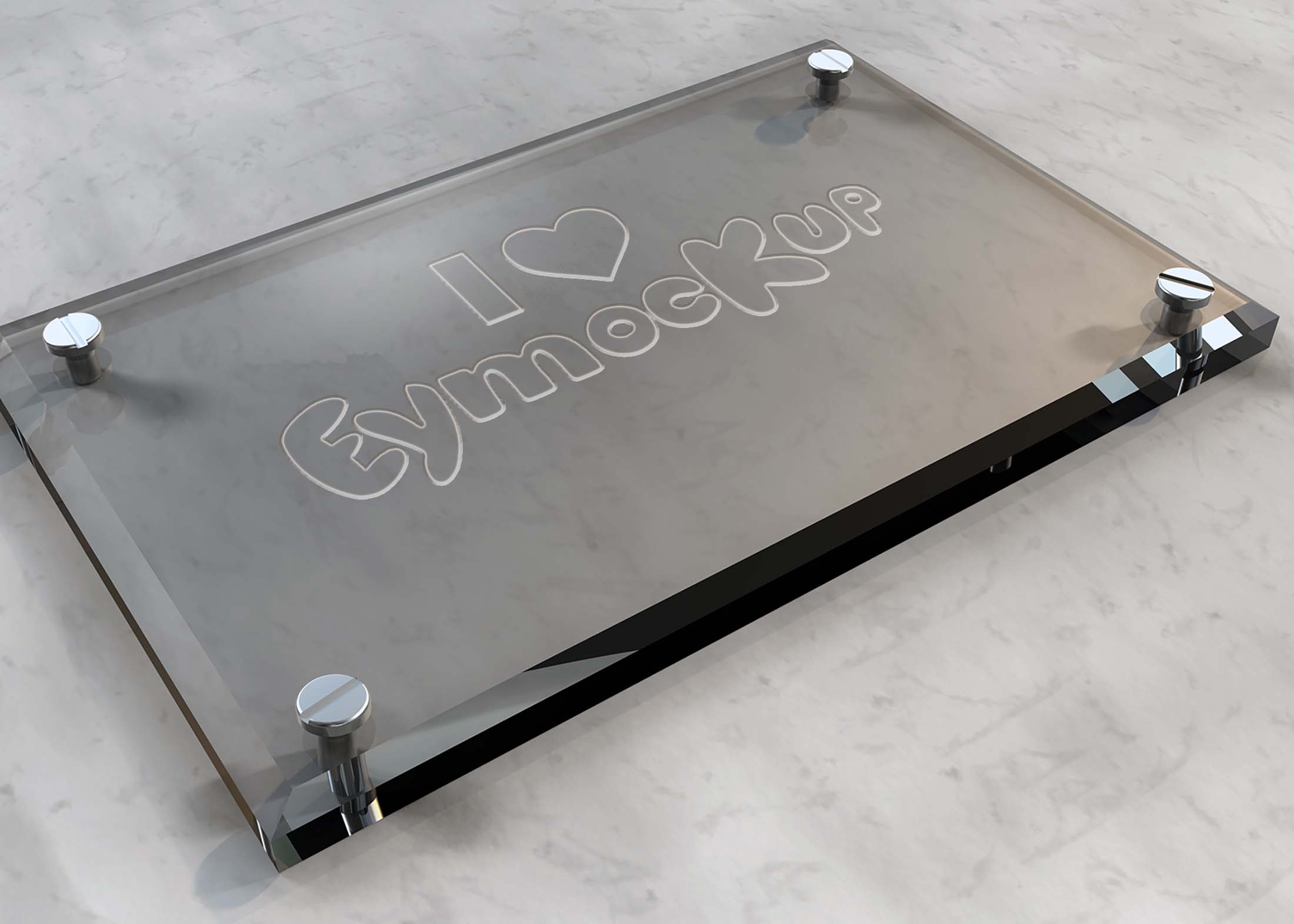 Free Download Glass Plate Logo Mockup