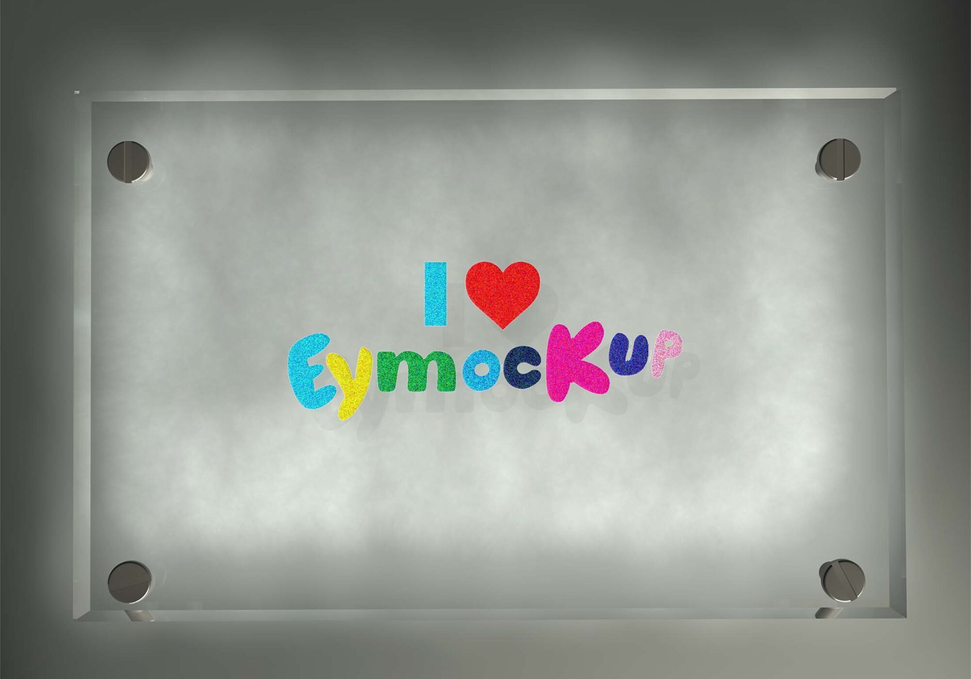 Free Glass Plate Logo PSD Mockup