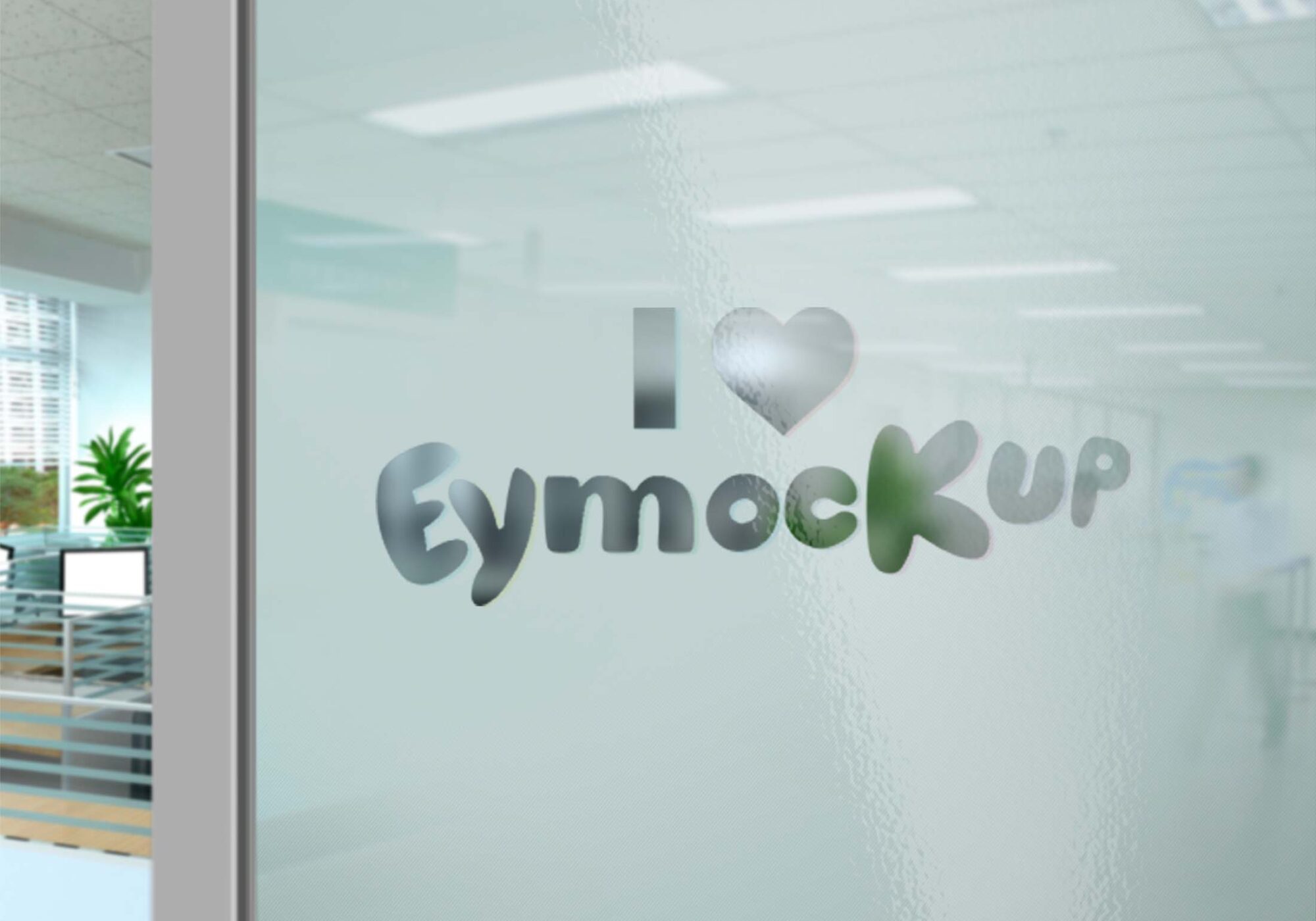 Free Glass Wall Logo PSD Mockup