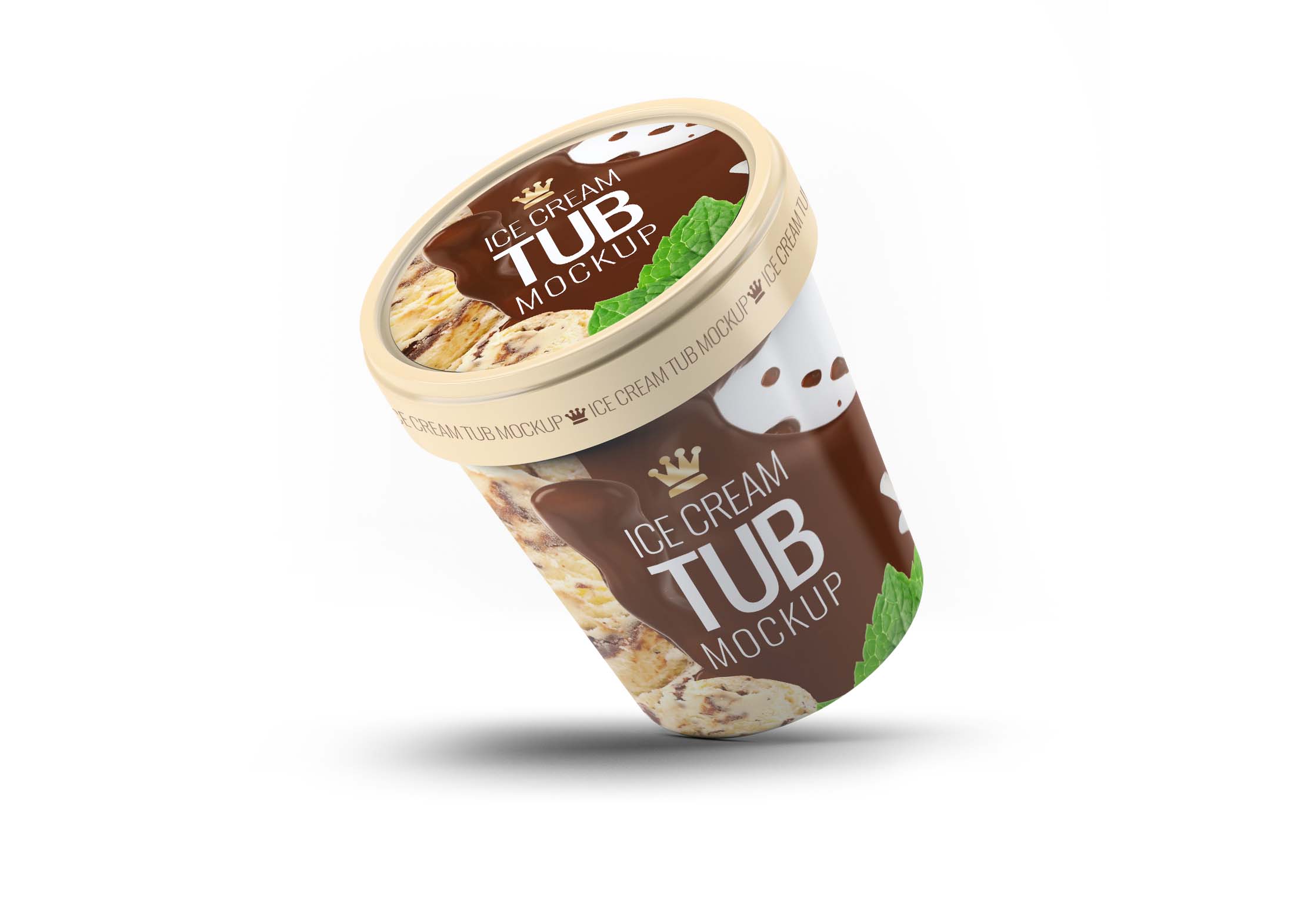Free Ice Cream Tub Mockup Download