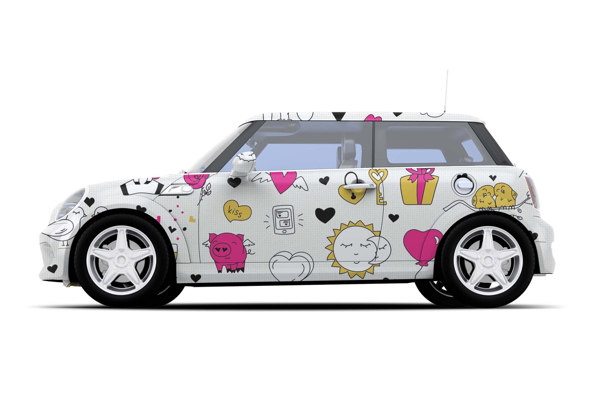 Mini Cooper Car Wrap Mockup