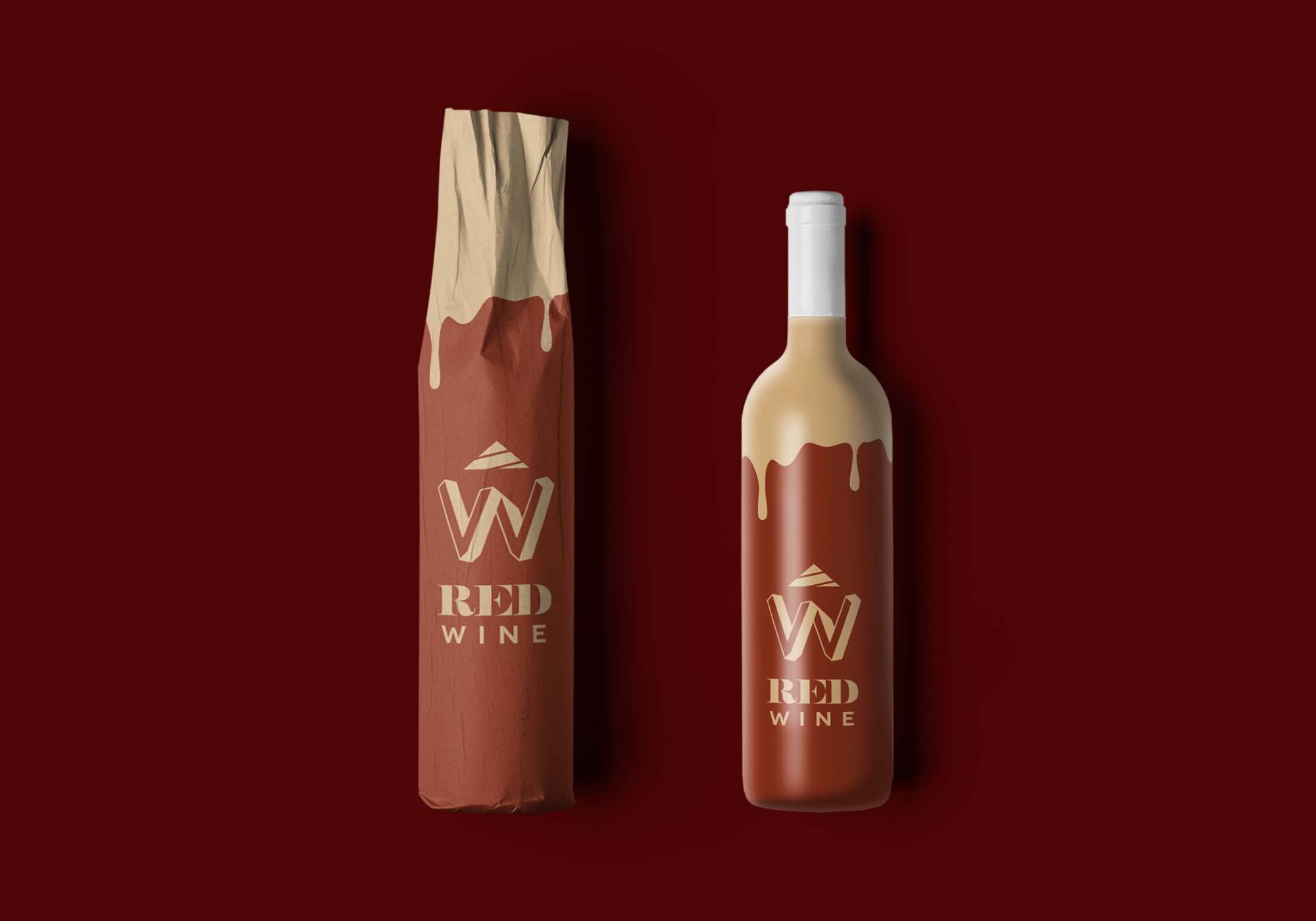 Elegant Wine Bottle Wrapper Mockup Design