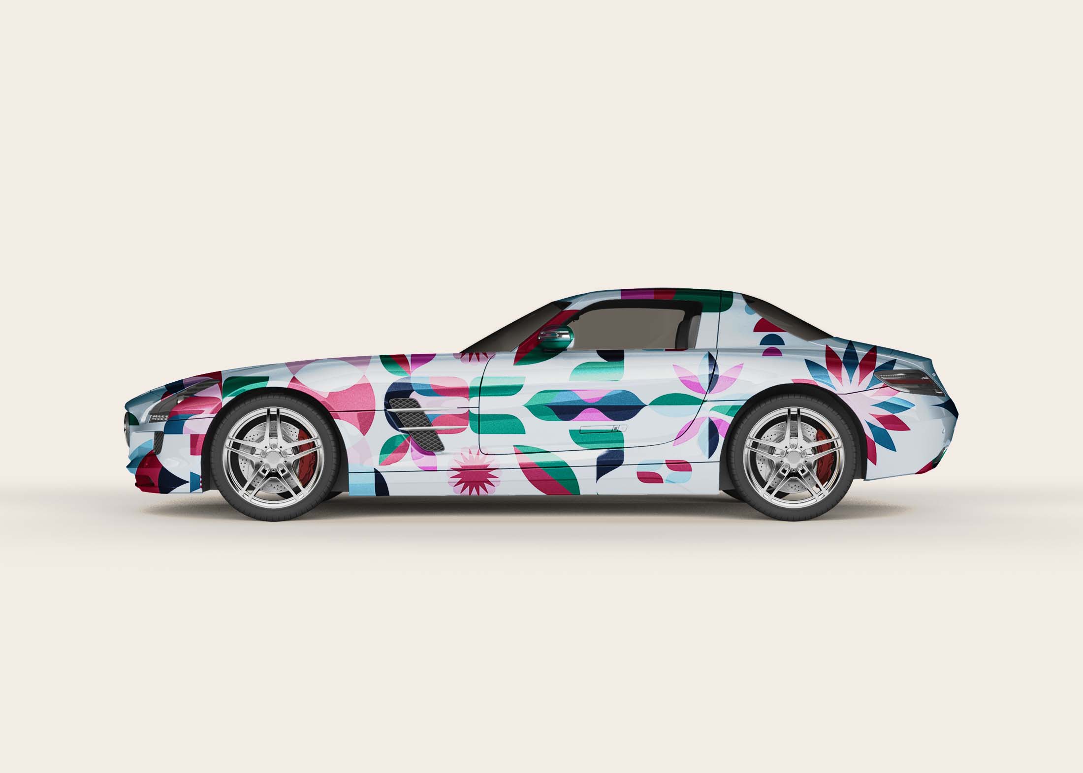 Mercedes Car Wrap Mockup