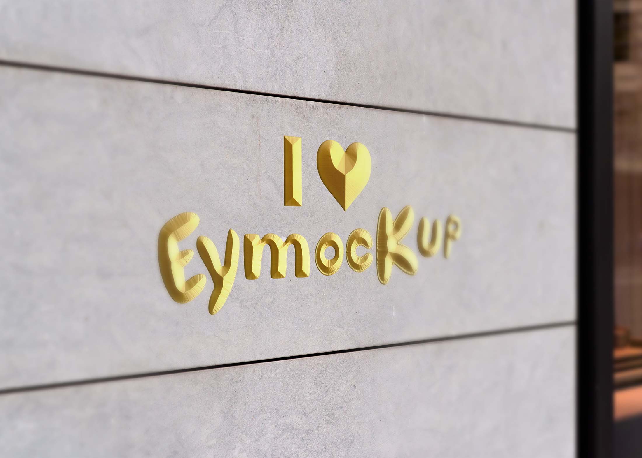 Free 3D Logo Mockup for Wall Display