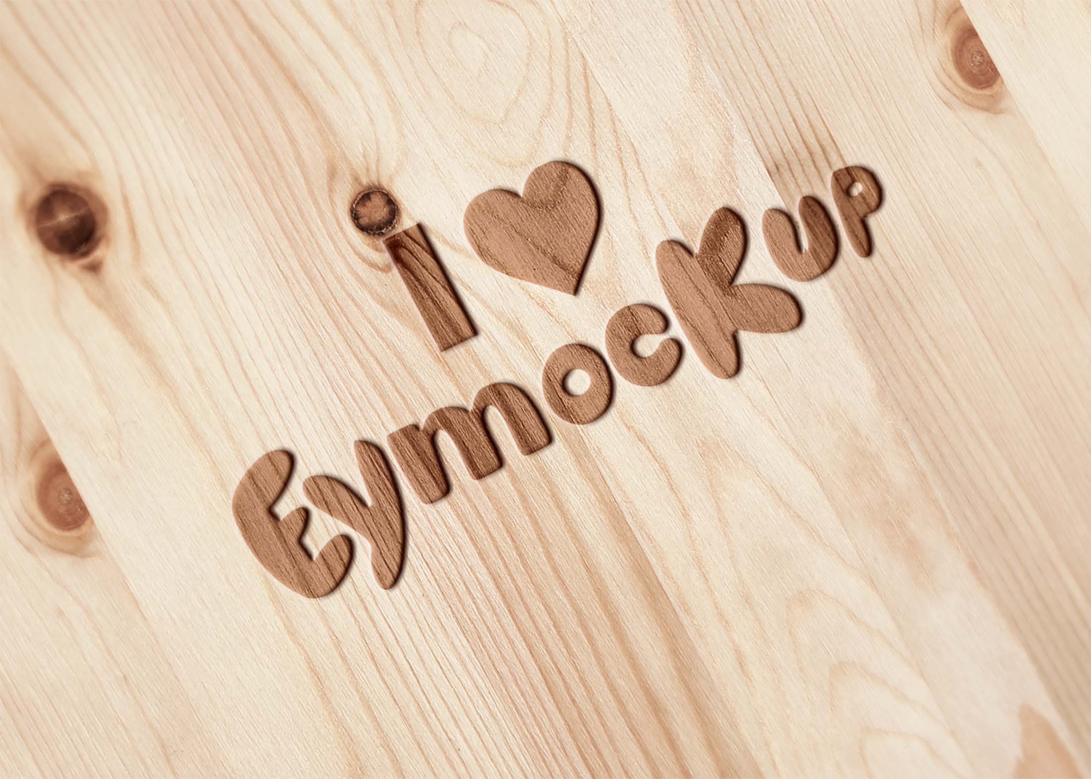 Free Wood Embossed Logo Mockup