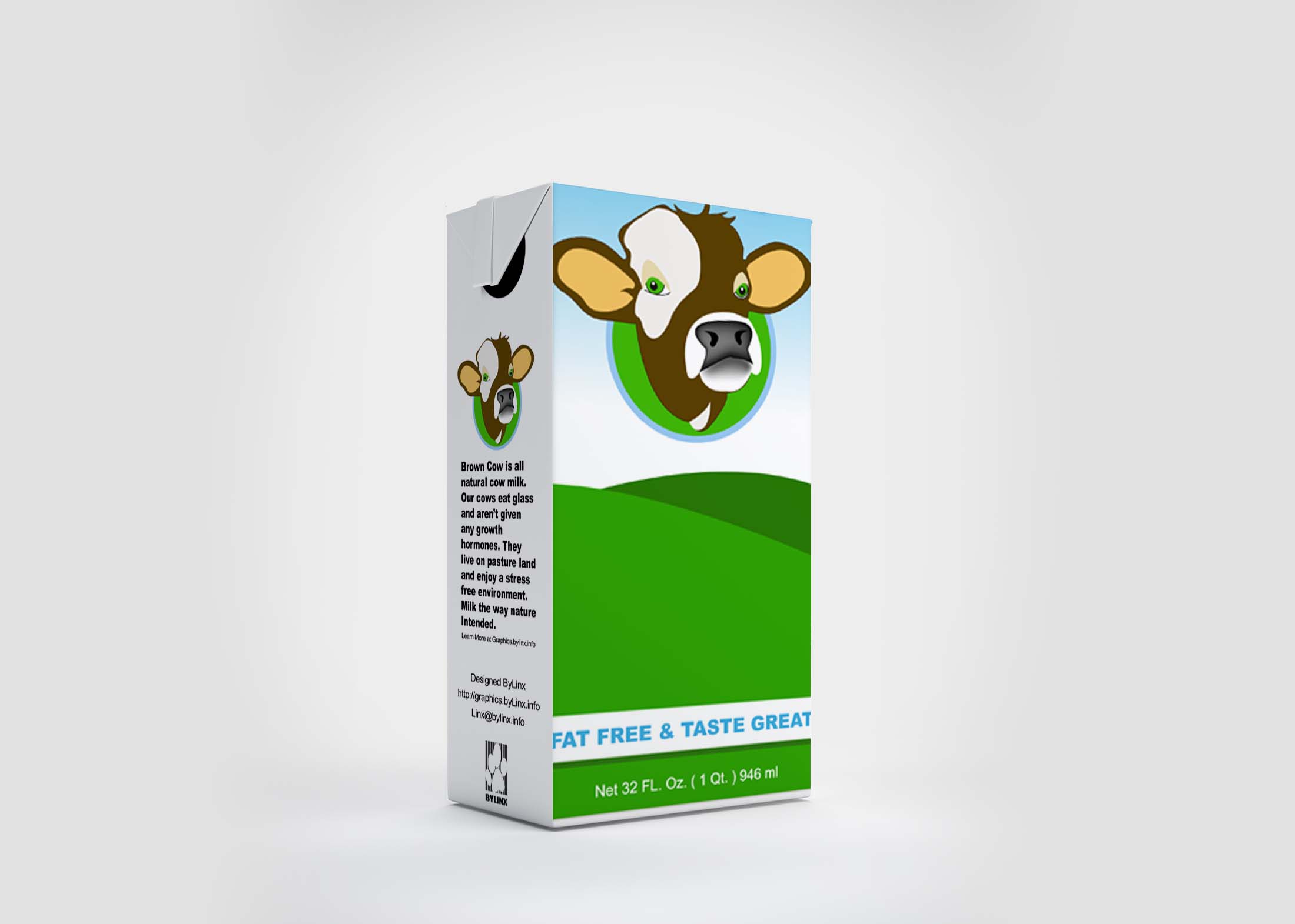 Stylish Milk Box Packaging Mockup