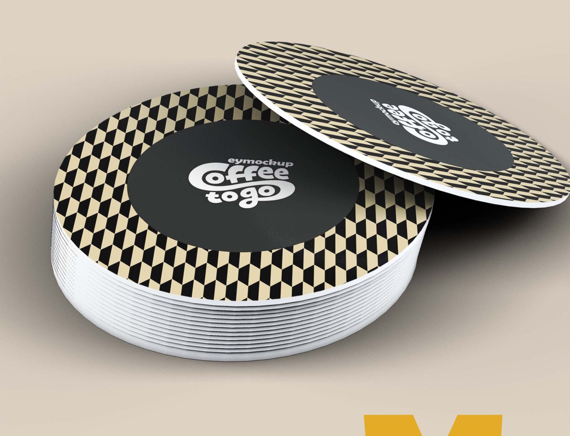 Free Coaster Design Label Mockup