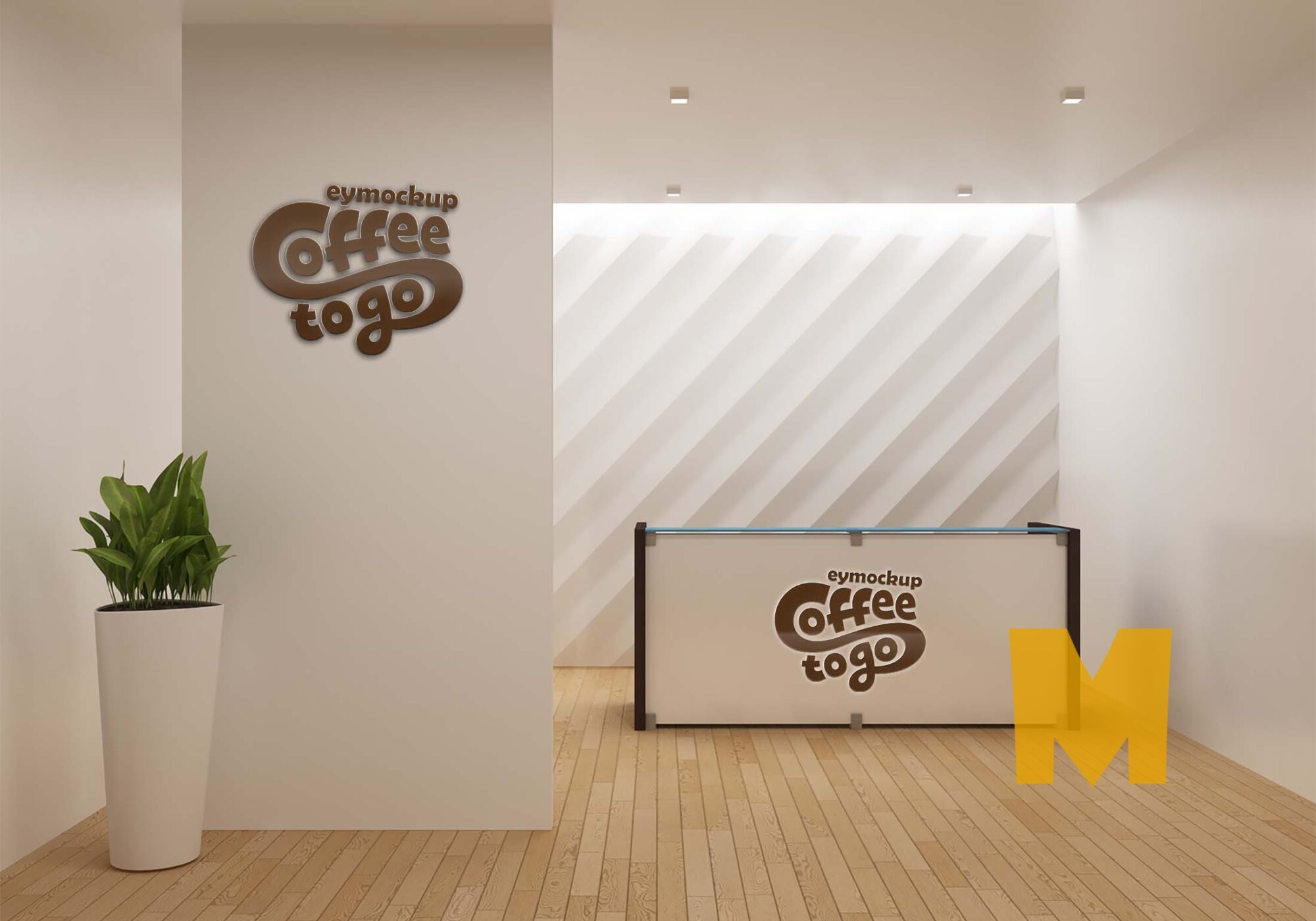 Elegant Free Reception Desk Logo Mockup