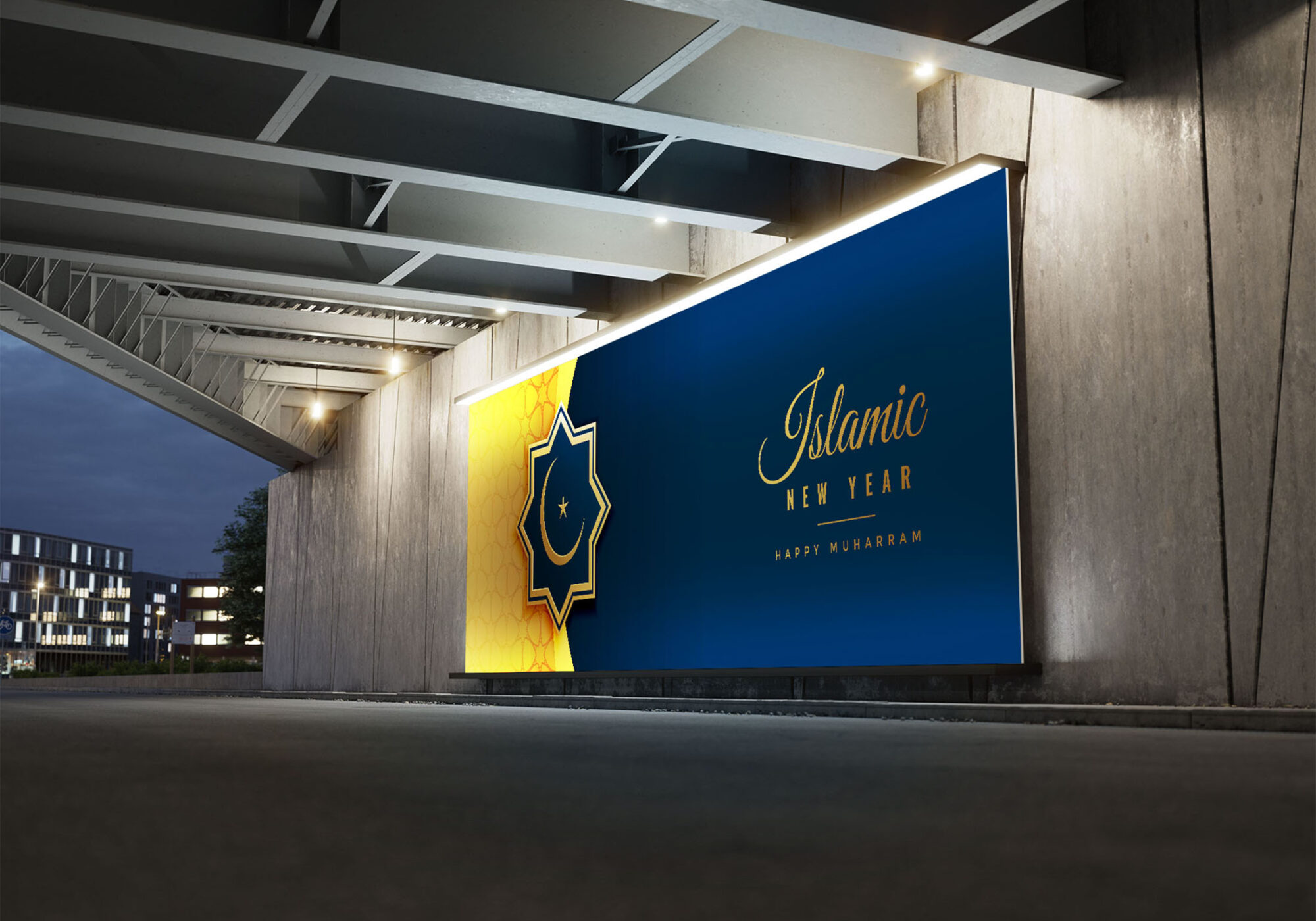 Free Long Billboard Mockup Download