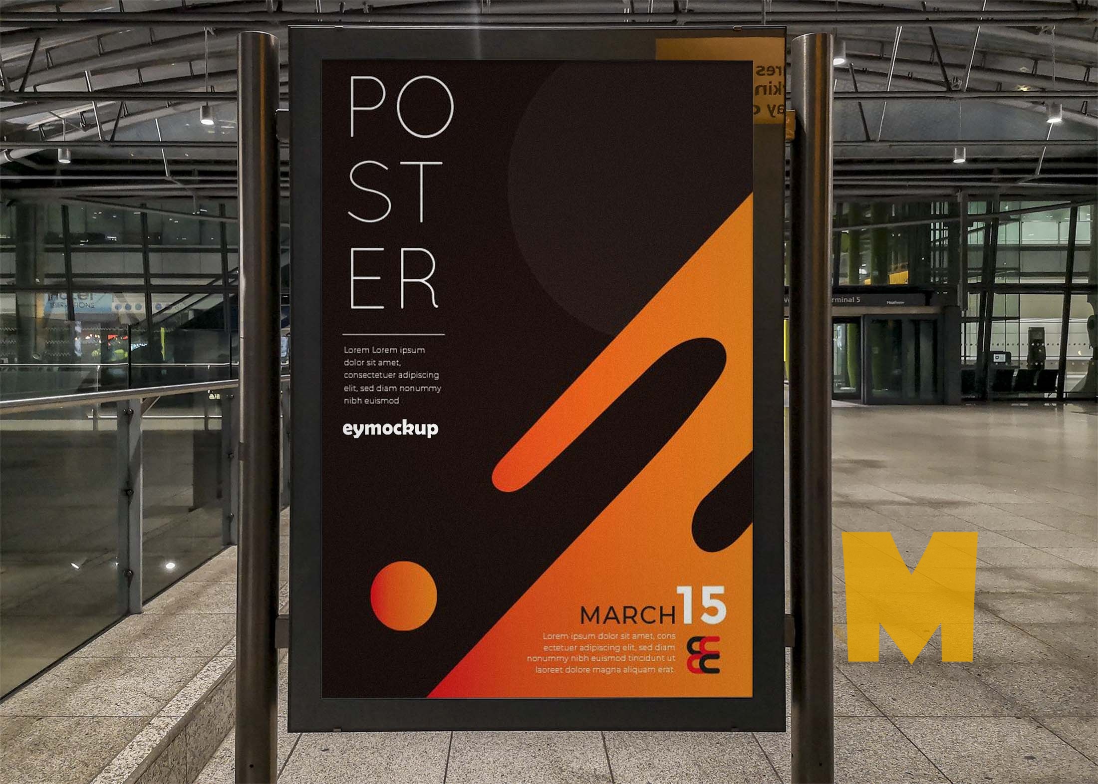 Free Subway Poster PSD Mockup
